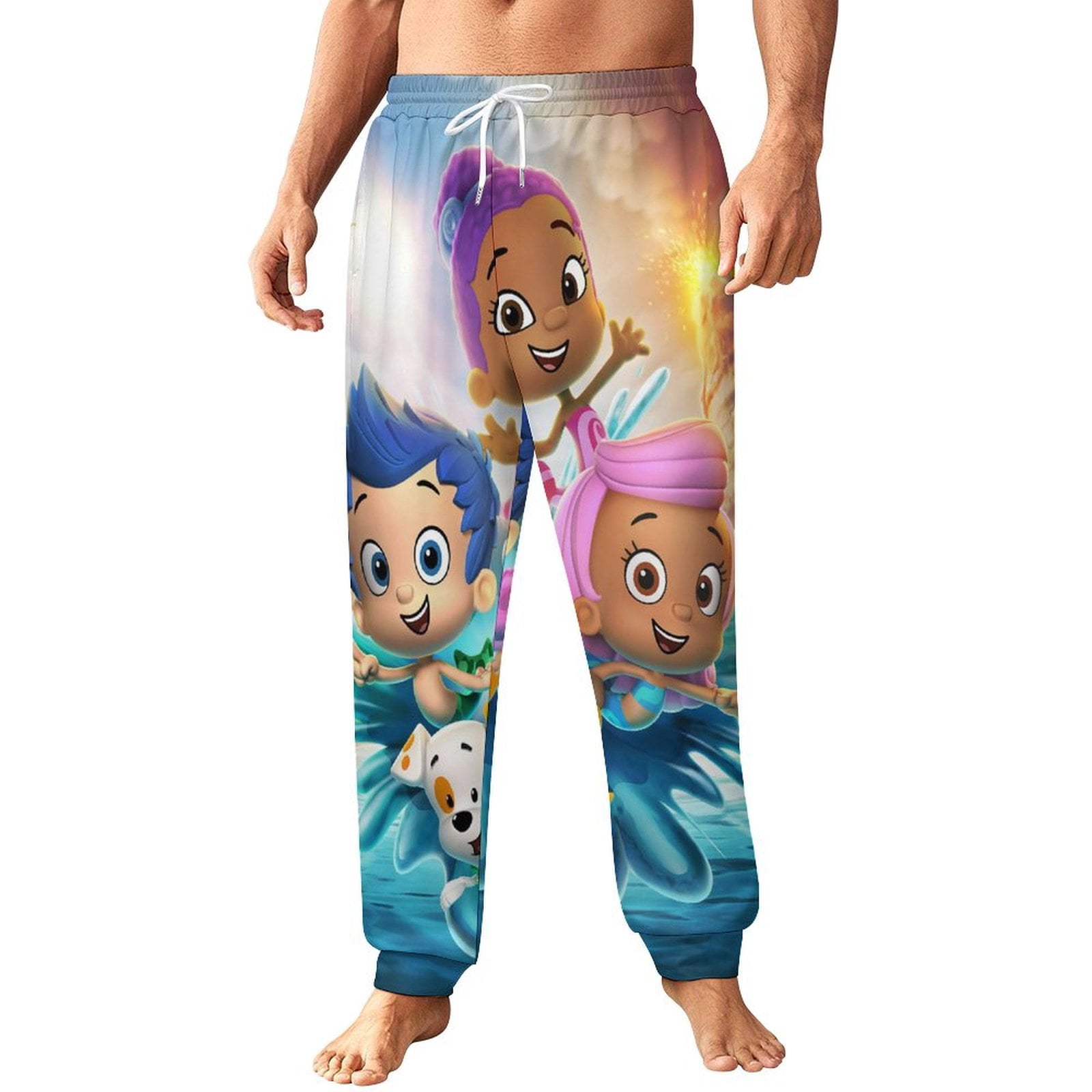 BUBBLE GUPPIES Men's Athletic Joggers Stretch Sweatpants Running ...