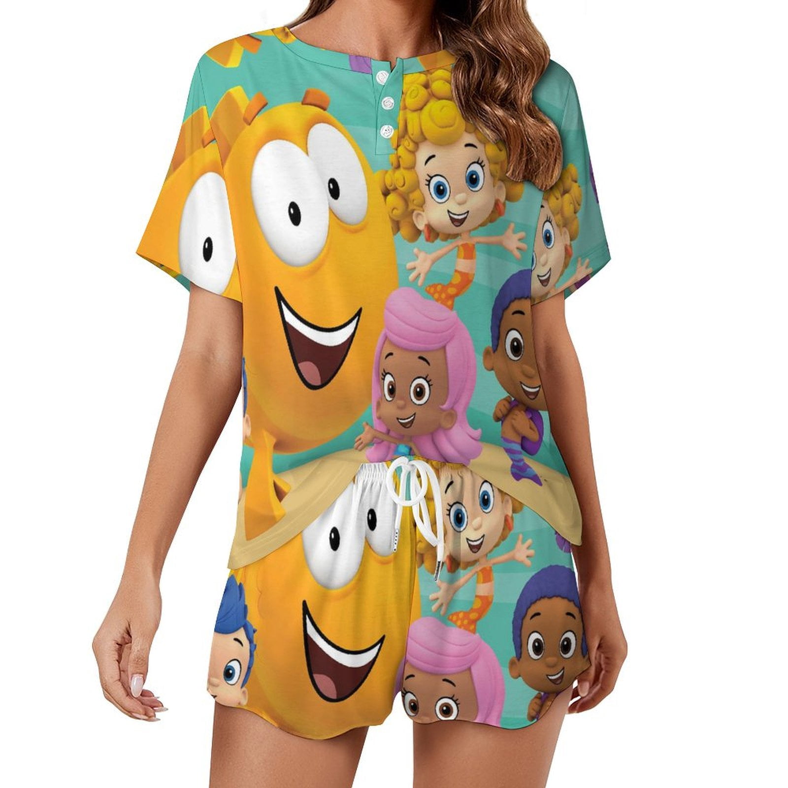 BUBBLE GUPPIES Women Pajamas Set Loungewear Sleepwear 2 Piece PJ Sets ...