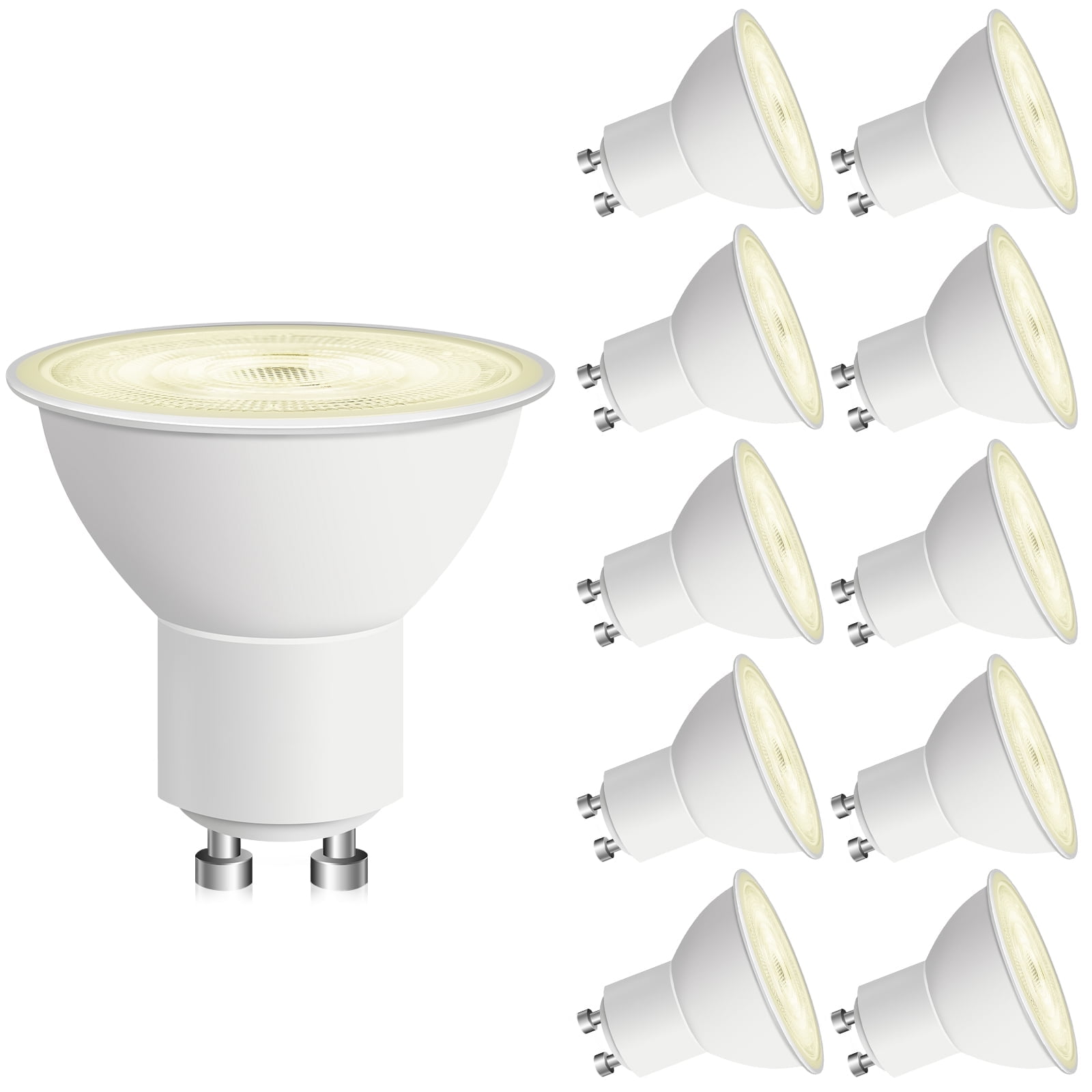 BUBO GU10 LED Bulbs 6W=50W, 2700K Soft White, 650LM, 38¬∞ Beam, 10 Pack ...