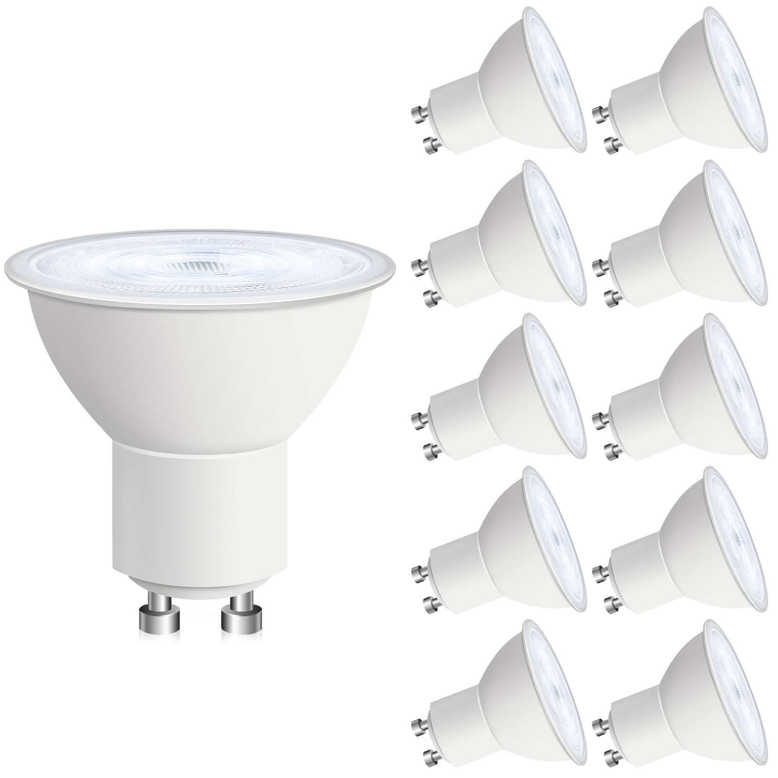 BUBO GU10 LED Bulbs 6W=50W, 5000K Daylight, Energy Saving MR16 ...