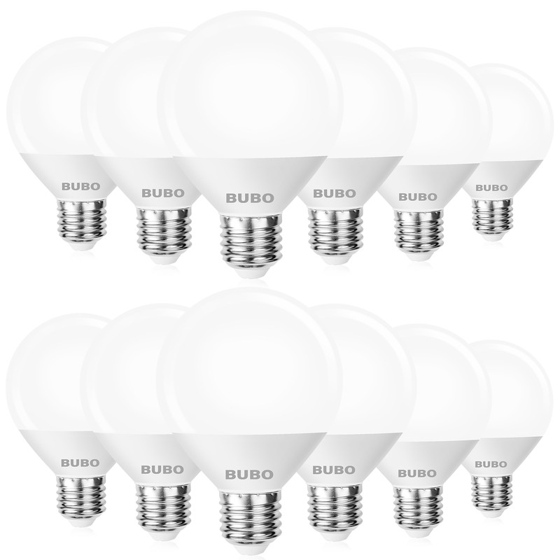 BUBO Vanity Light Bulbs, 60 Watt Equivalent, Bathroom Light Bulbs Cool ...