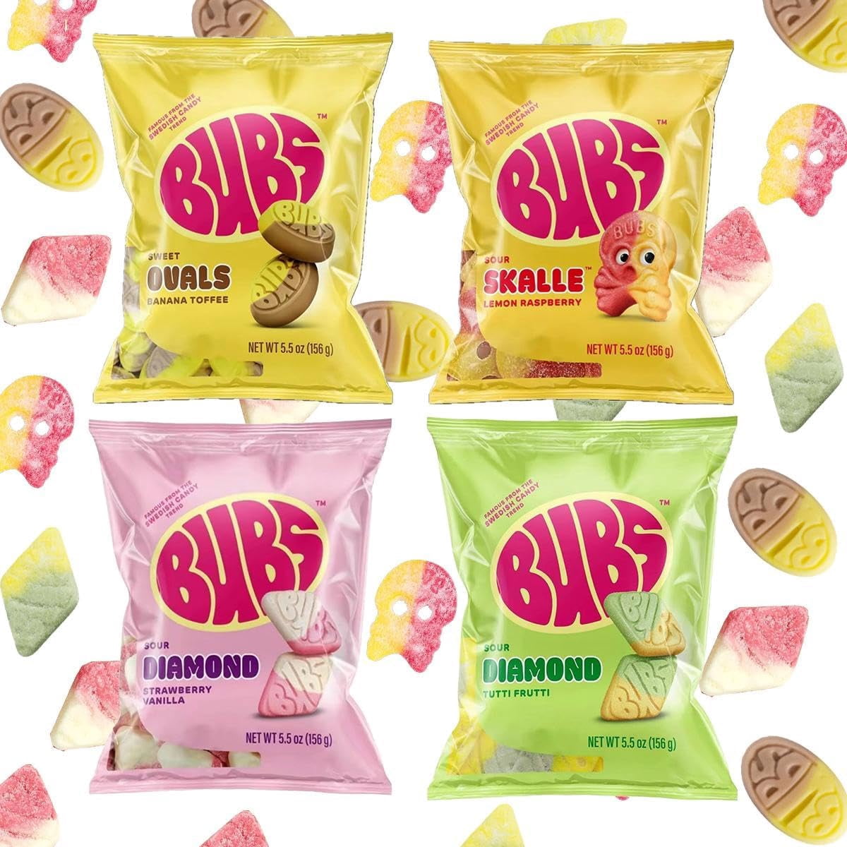 BUBS Swedish Foam Candy Variety Pack, 4 Bags, 5.5 oz Each - Walmart.com