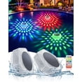 Solar Floating Pool Lights, 2 Pack RGB LED Lights with Remote, IP68 ...