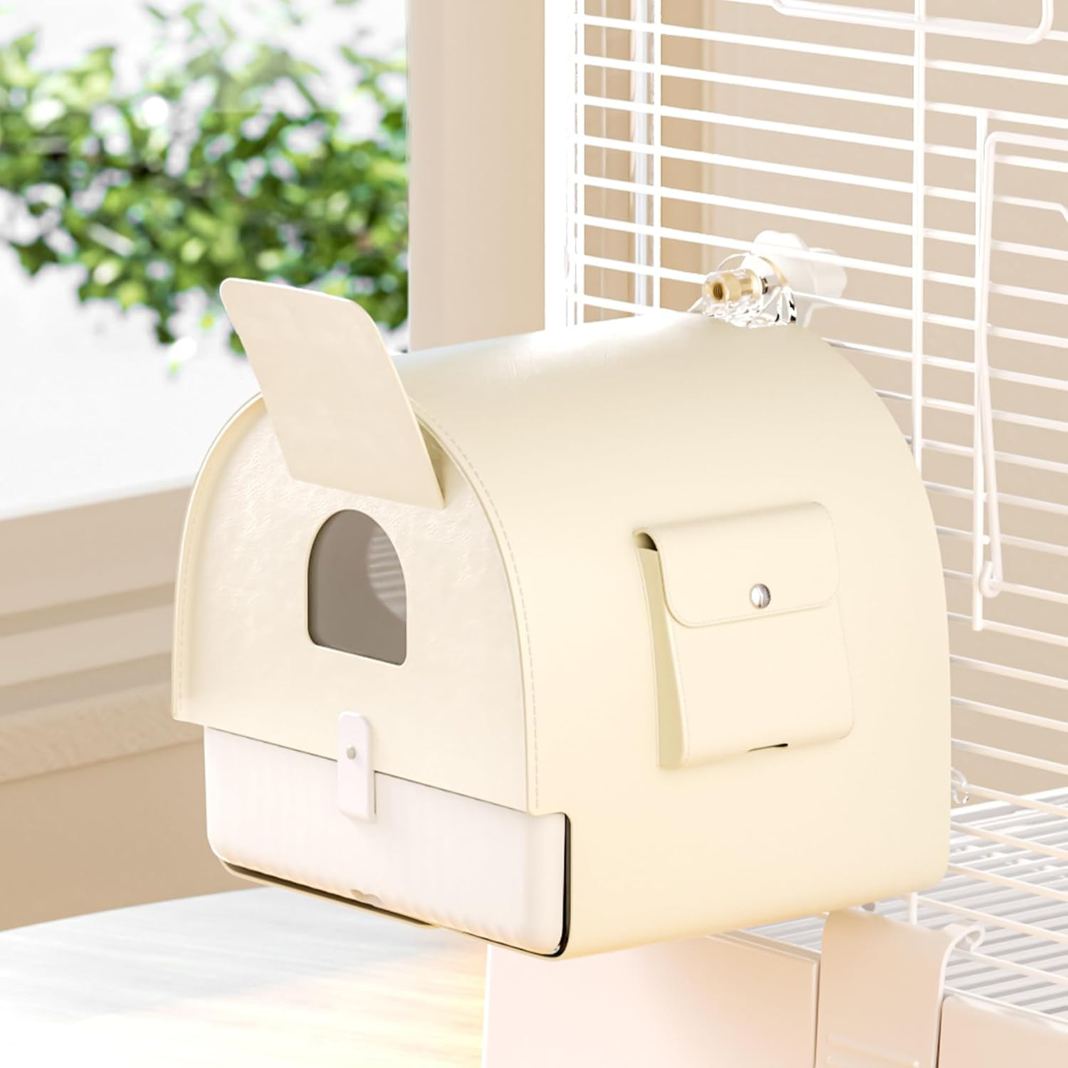 BUCATSTATE Hanging Bird Bath for Cage with Cover, 3 in 1 Multifunction ...