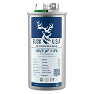 PowerWell 45+5 MFD Capacitor for AC, Heat Pump - Dual Run, 370/440 Volt - Lasts 5 Years ...
