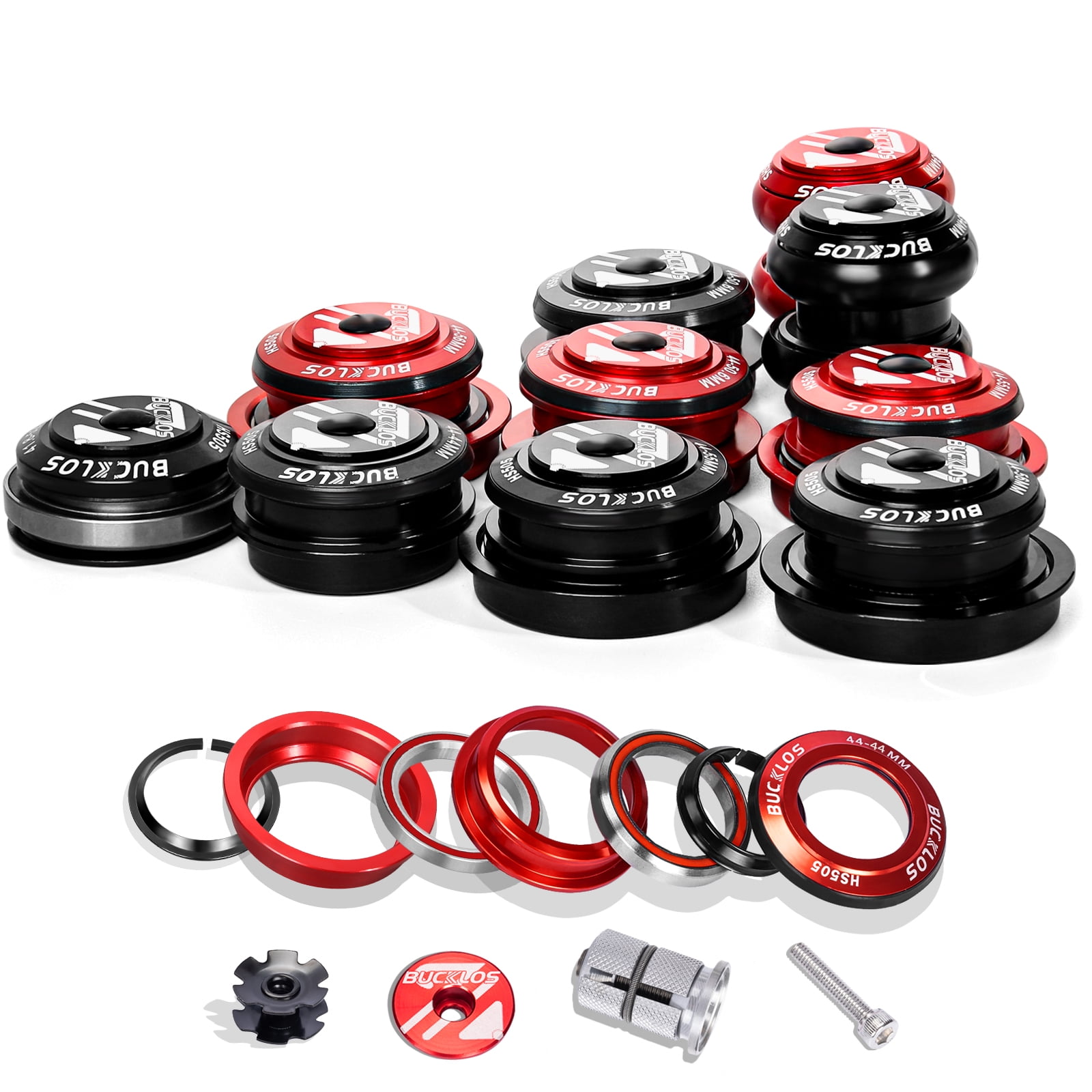 BUCKLOS 1-1/8 Bike Headset MTB Threadless 34 44 44-50.6 44-55 44-56 41. ...
