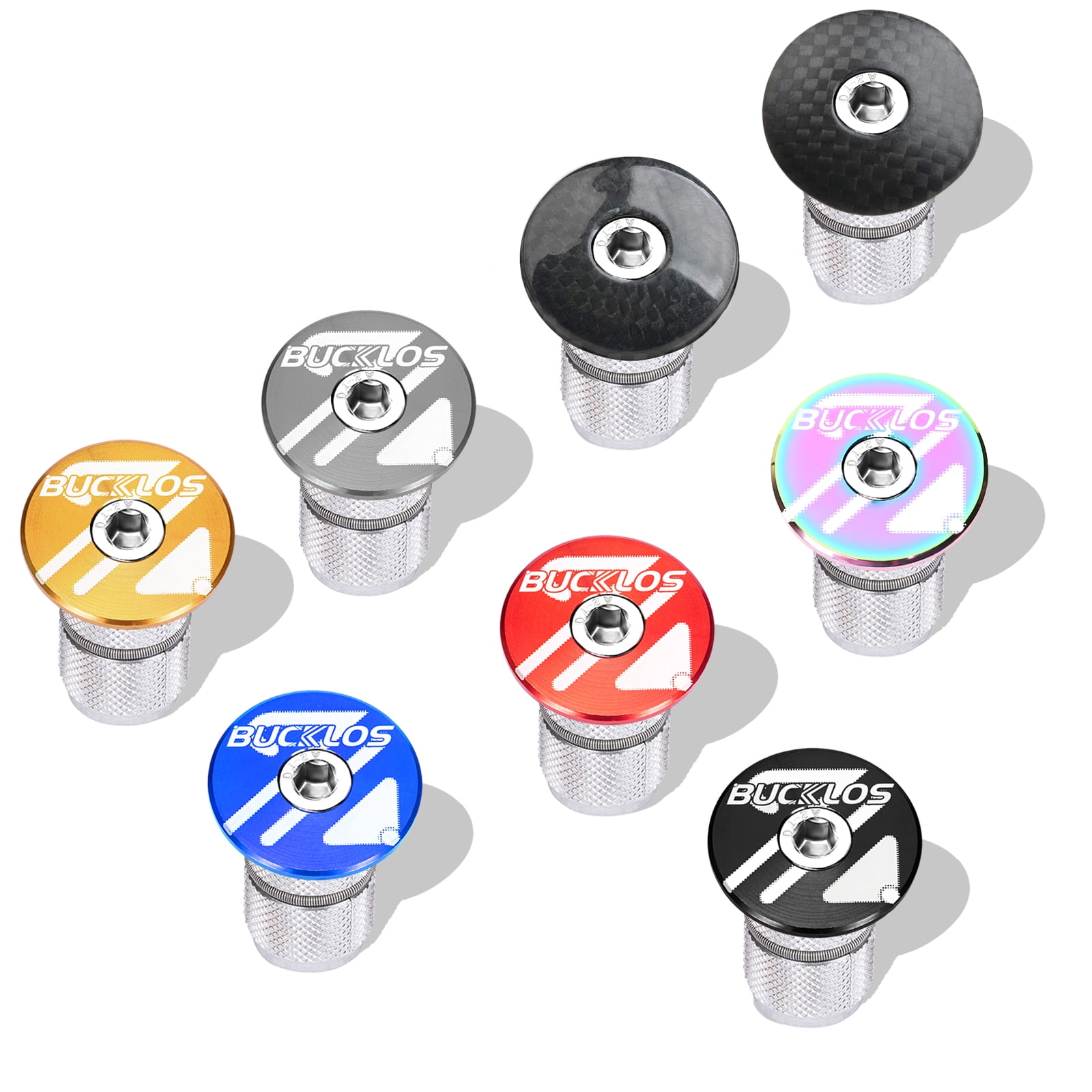 BUCKLOS 1 1/8 inch Aluminum/Carbon Fiber Bicycle Headset Top Cap, Star ...