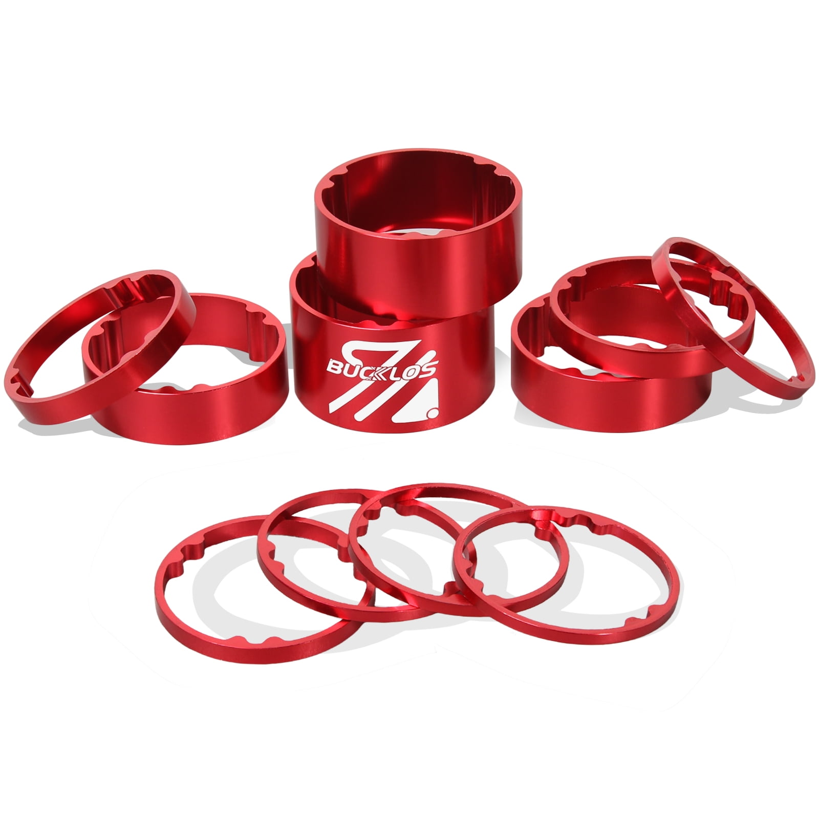 BUCKLOS 11PCS Headset Spacer Bike 1-1/8 Fork Stem Aluminum Carbon Fiber ...