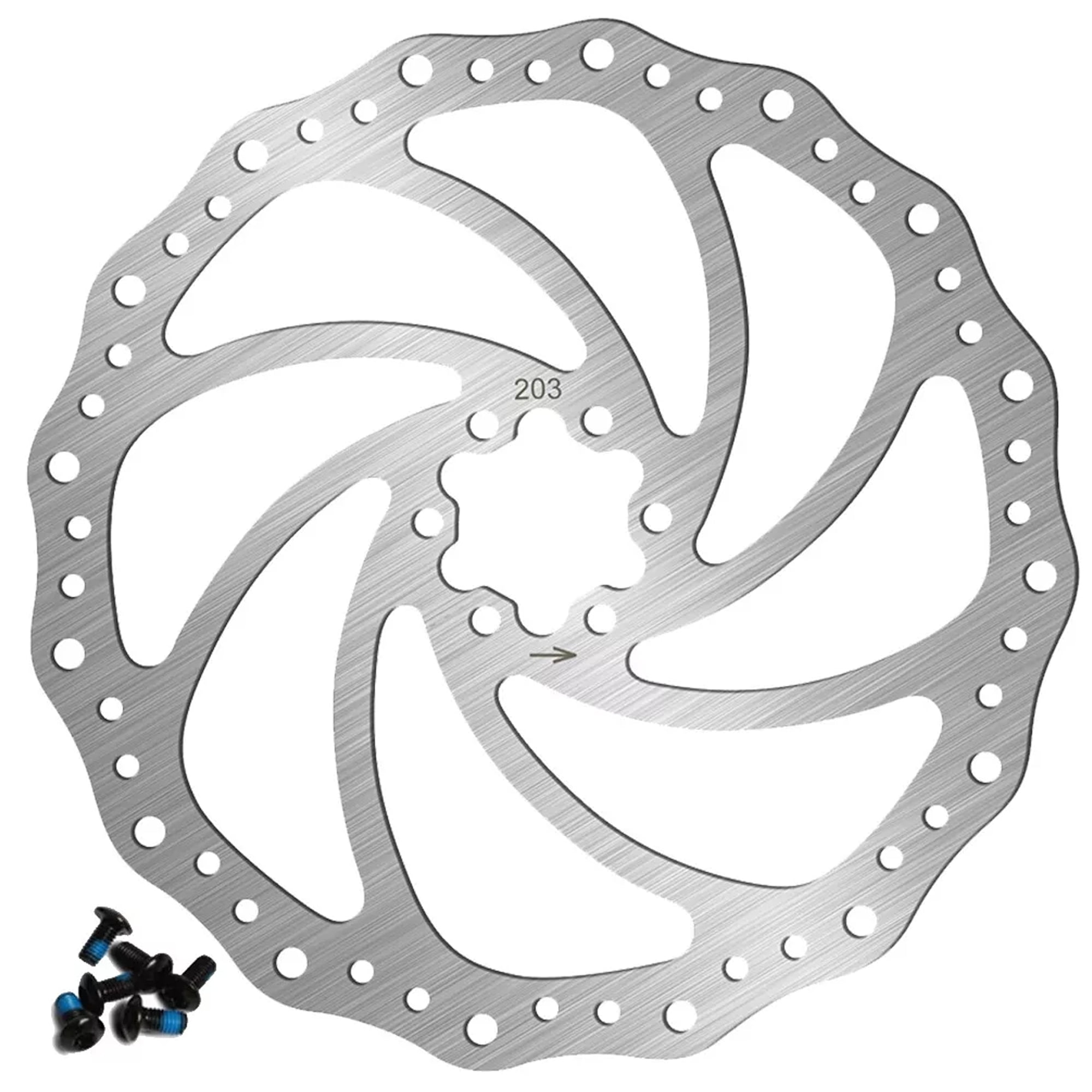 BUCKLOS 140 mm/160 mm /180 mm/203 mm Bike Disc Brake Rotor with 6 Bolts ...