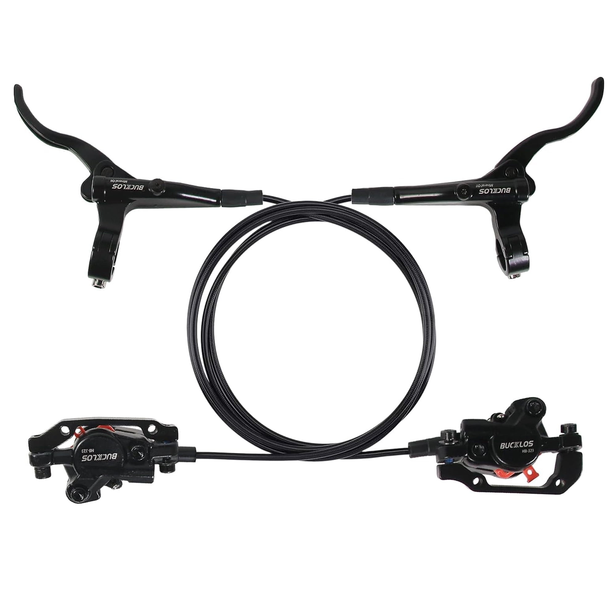 BUCKLOS 2 Piston Bike Hydraulic Disc Brakes with Brake Pad Aluminum ...