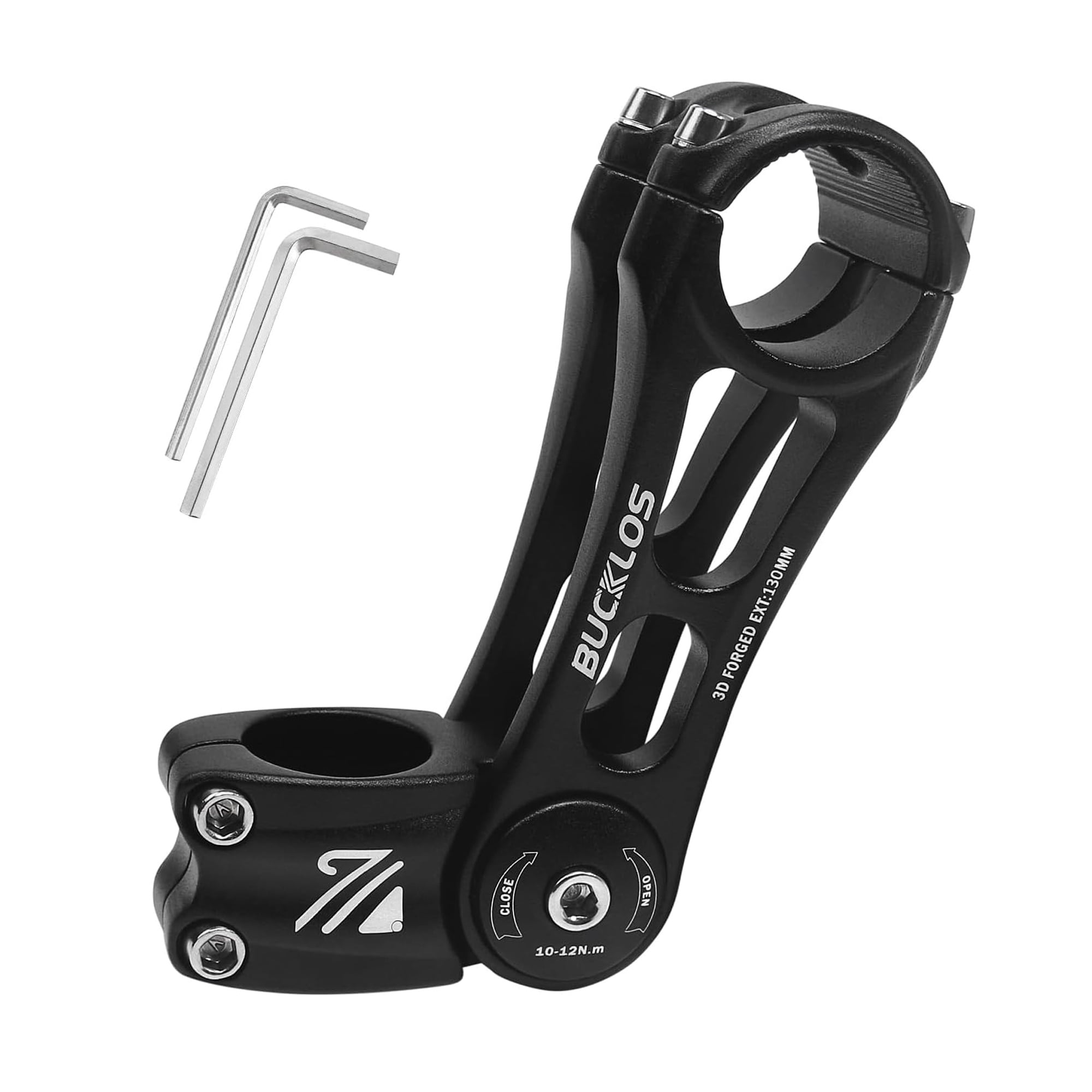BUCKLOS Adjustable Bike Stem MTB 25.4mm 31.8mm 110/130/145mm 80 Degree ...
