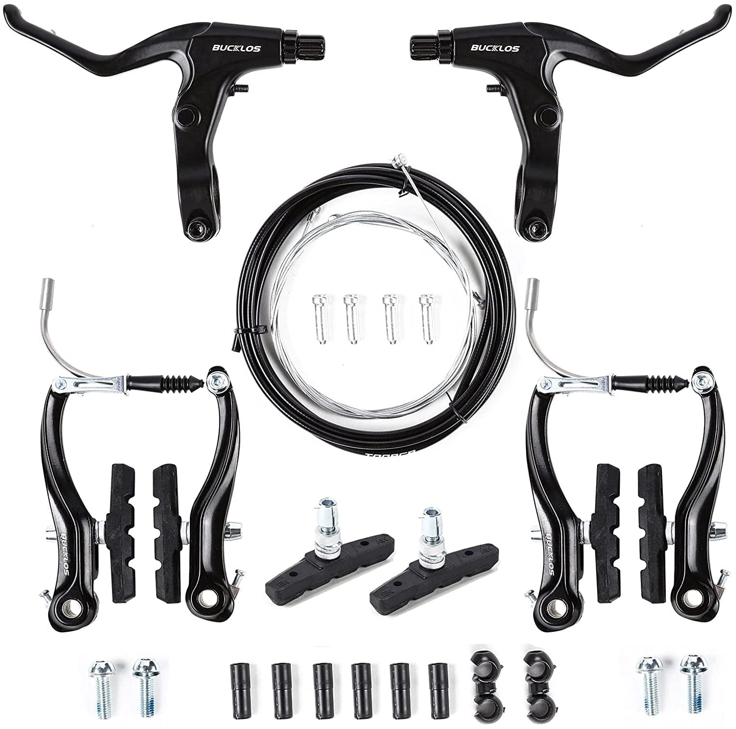 BUCKLOS V Brake Set for MTB Road Bikes, Full Kit with Brake Wire, Pads ...