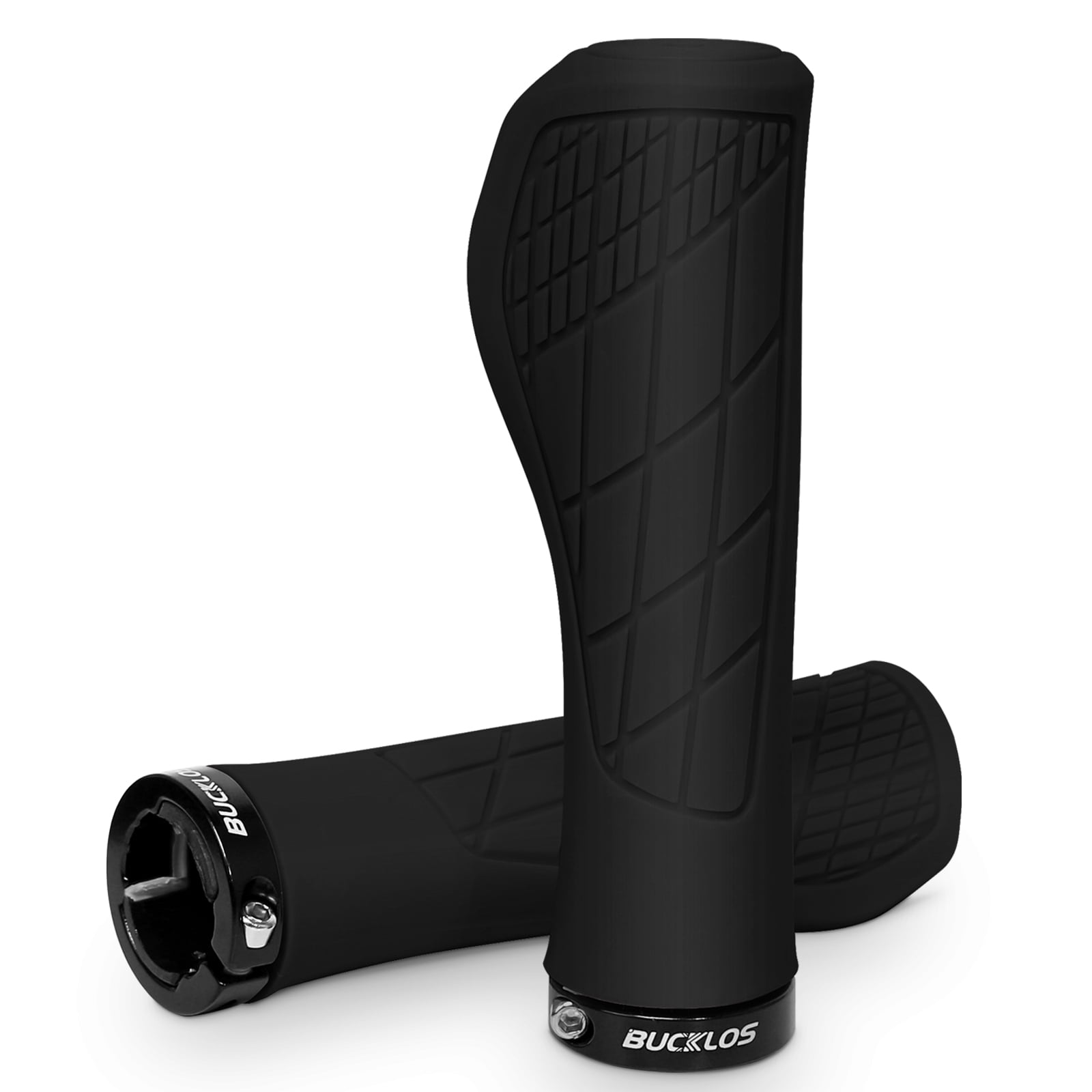 BUCKLOS Bicycle Handlebar Grips Lock-on Silicone MTB Road Bike Flat ...