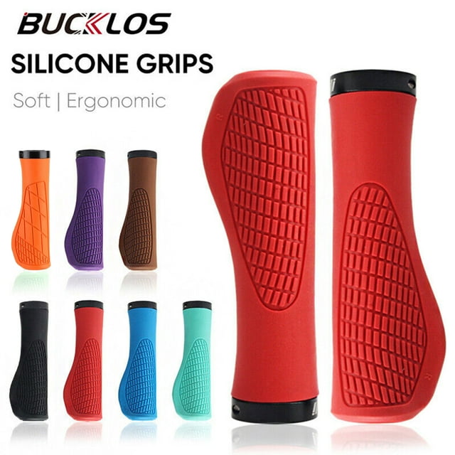BUCKLOS Bicycle Handle Bar Grips Lock-on Handlebar Grip Silicone MTB ...