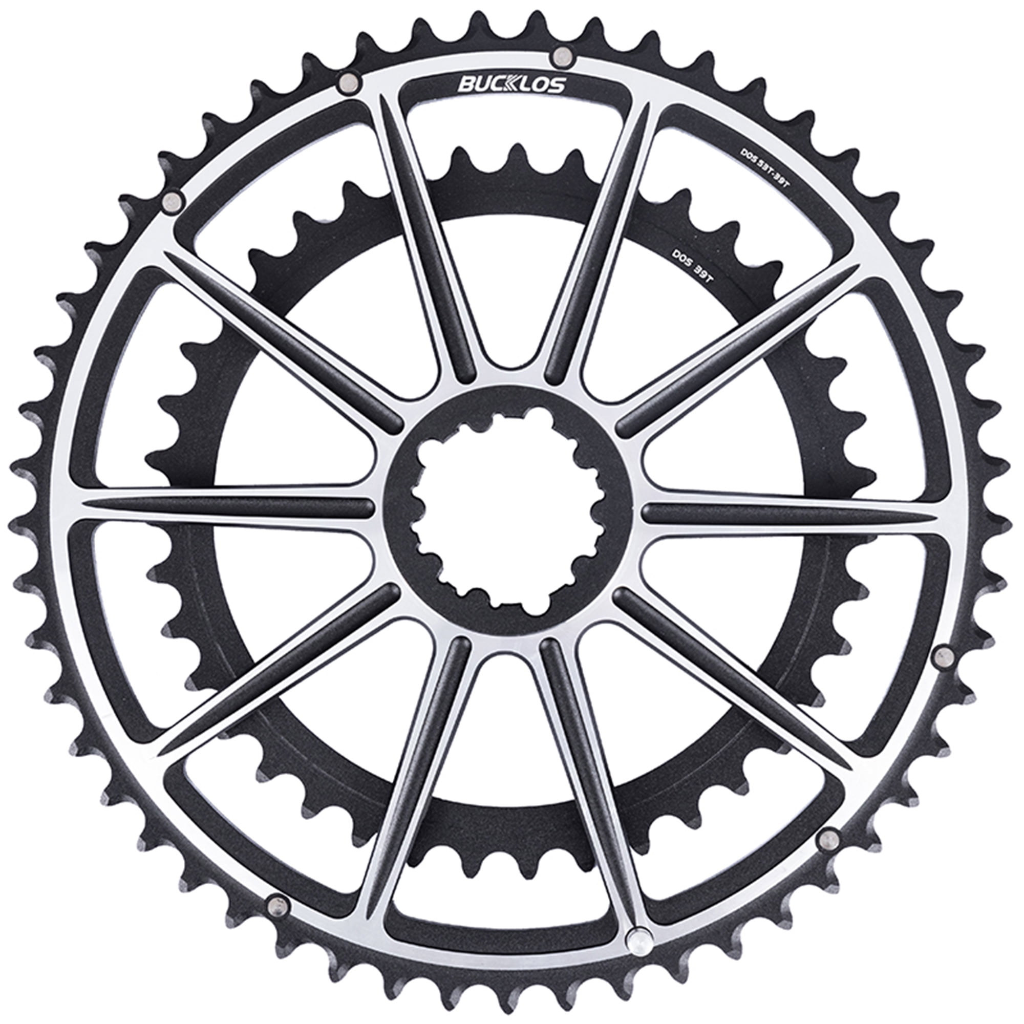 BUCKLOS Double Chainring Road Bike Crankset, 53-39T/52-36T/50-34T, GXP Conversion Crankset ...