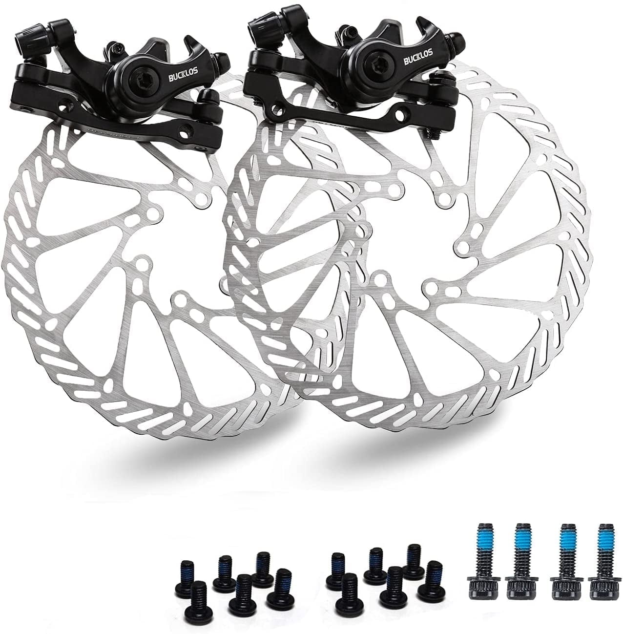 BUCKLOS MTB Bike Disc Brake kit, Mechanical Disc Brakes Aluminum Alloy ...