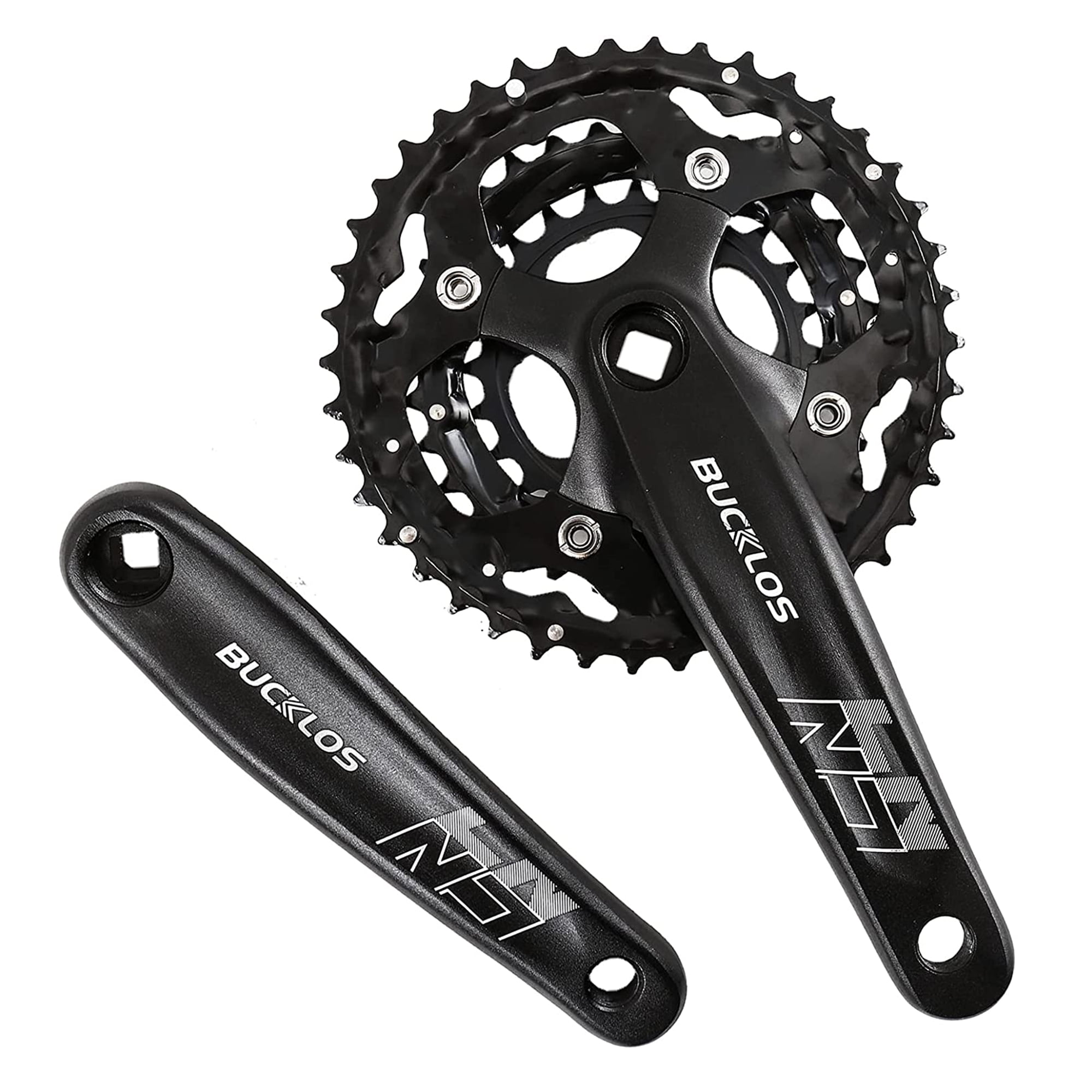 BUCKLOS MTB Crankset Square Taper with 22/24/26/32/38/42/44T Chainring ...