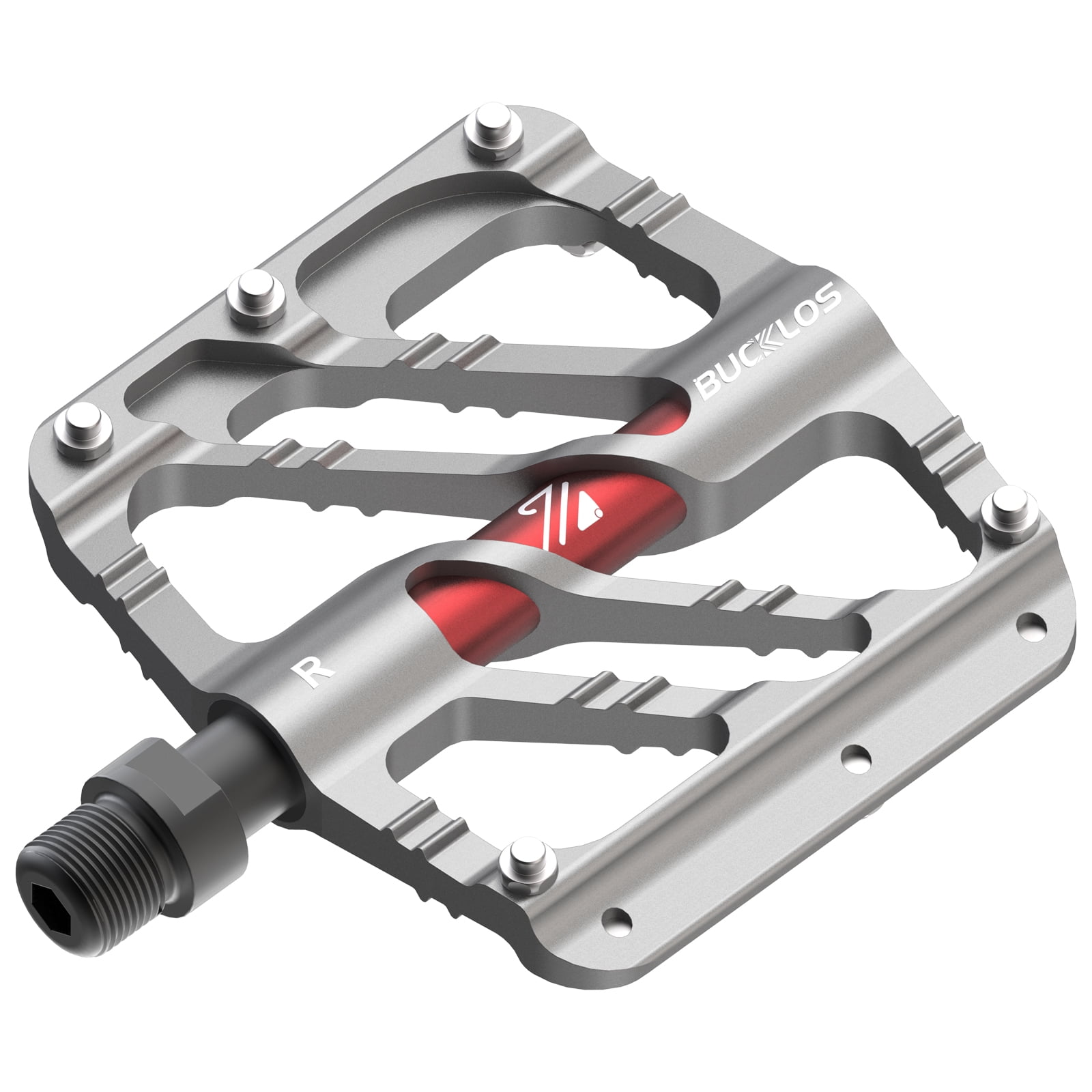 BUCKLOS MTB Flat Pedals Mountain Bike Pedals,3 Bearings Road Bike ...
