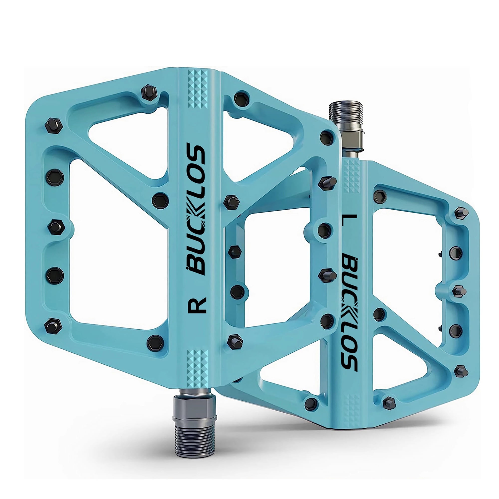 BUCKLOS MTB Pedals Mountain Bike Pedals Platform 9/16” Lightweight Non ...
