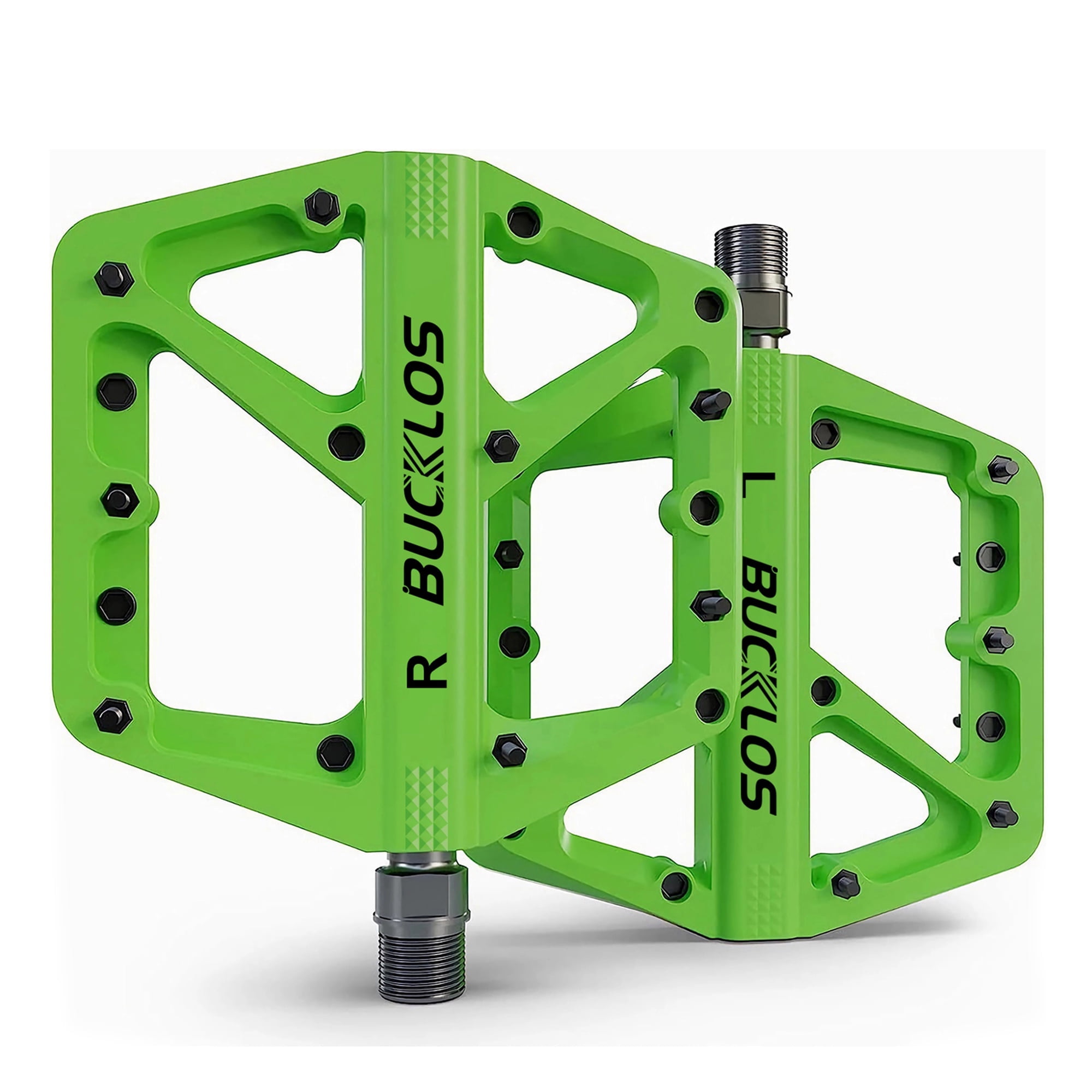BUCKLOS MTB Pedals, 9/16 Lightweight Ergonomic Cycling Pedals, Double ...