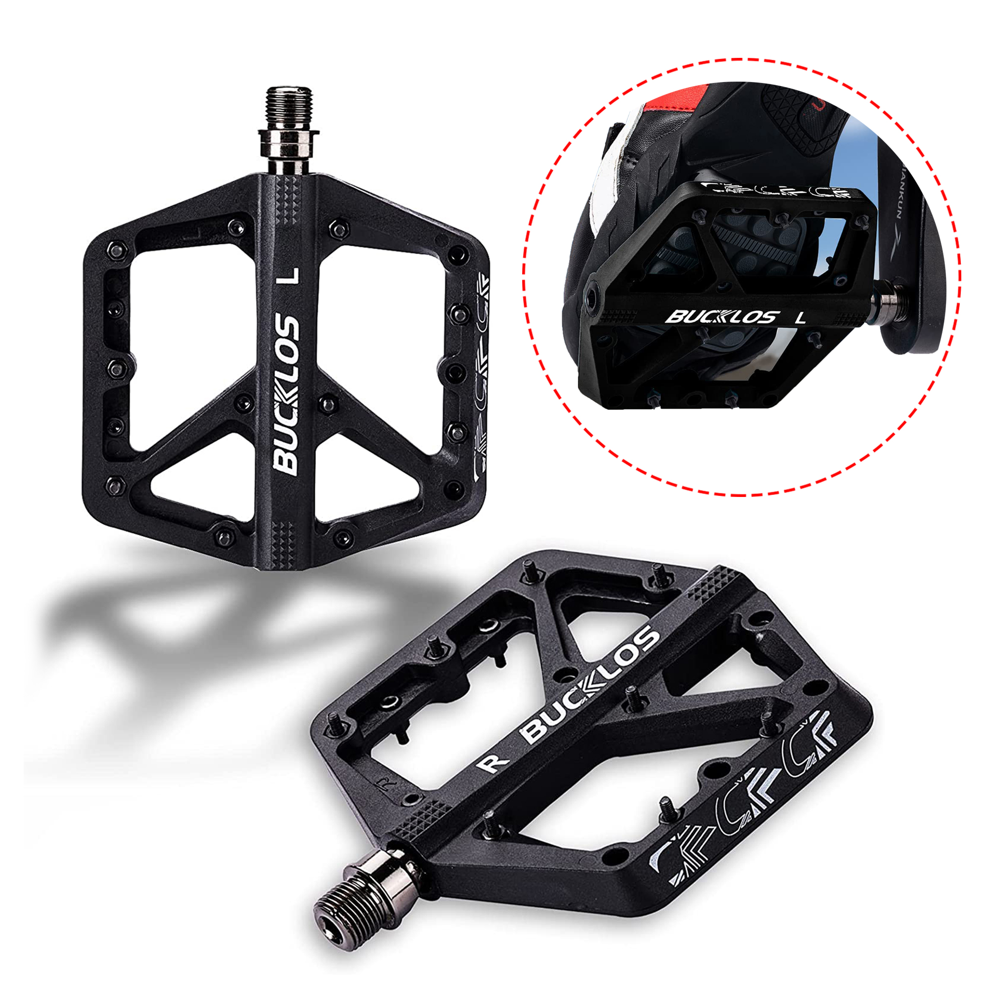 Stamp Pedals Large - Black / Silver Pins - Walmart.com