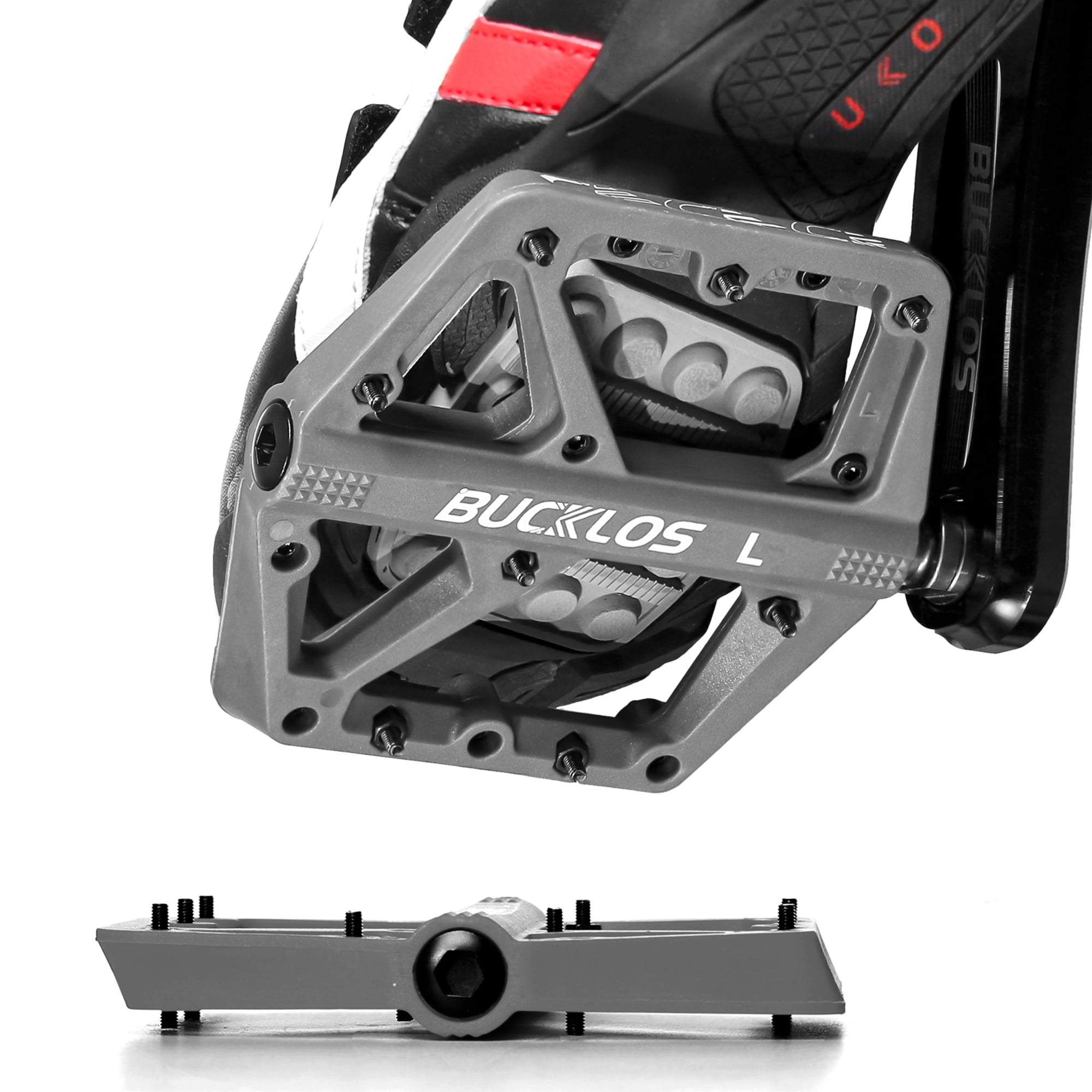 BUCKLOS MTB Pedals Mountain Bike Pedals Platform 9/16” Lightweight Non ...