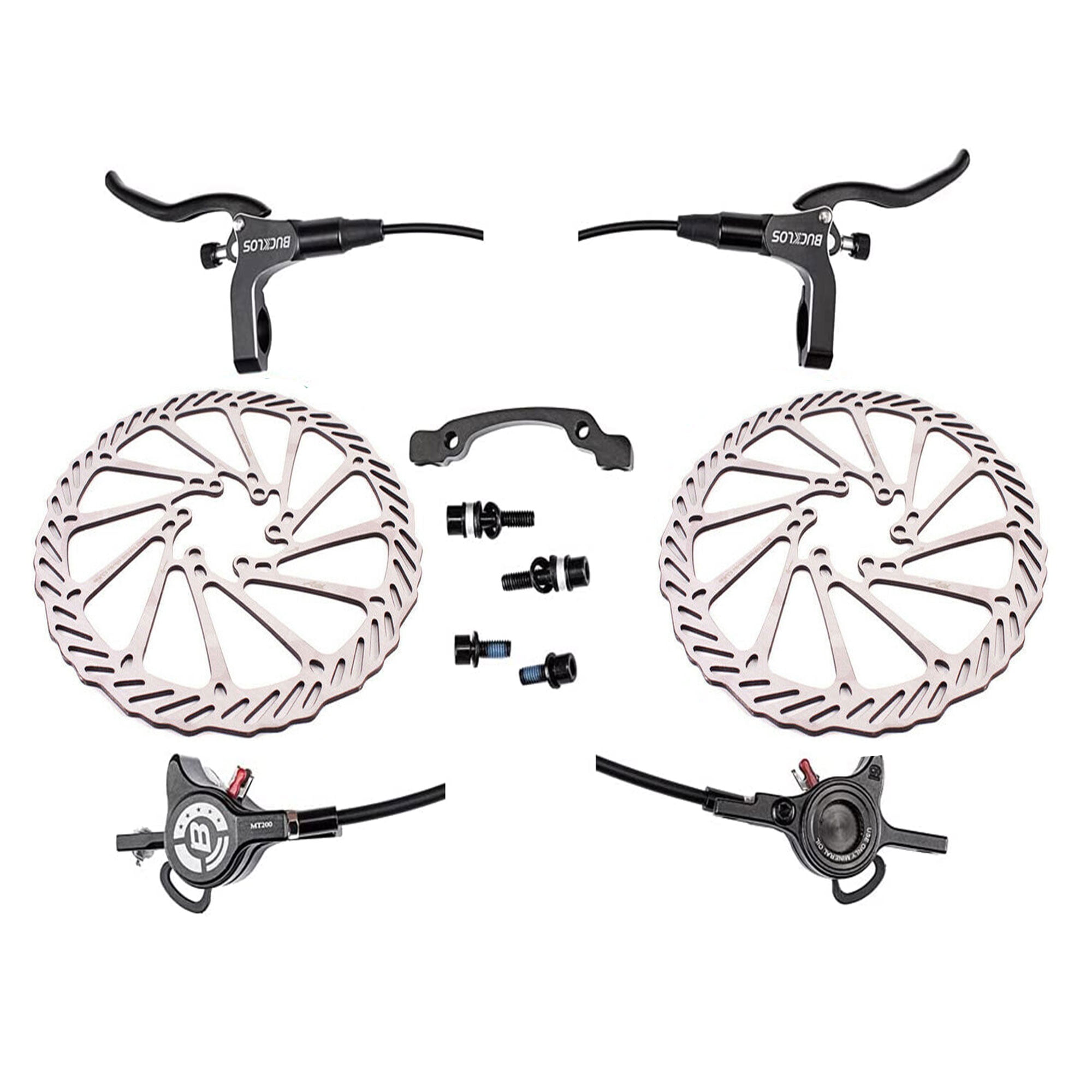 BUCKLOS MTB Hydraulic Disc Brakes Set, Front & Rear Bicycle Brake with ...