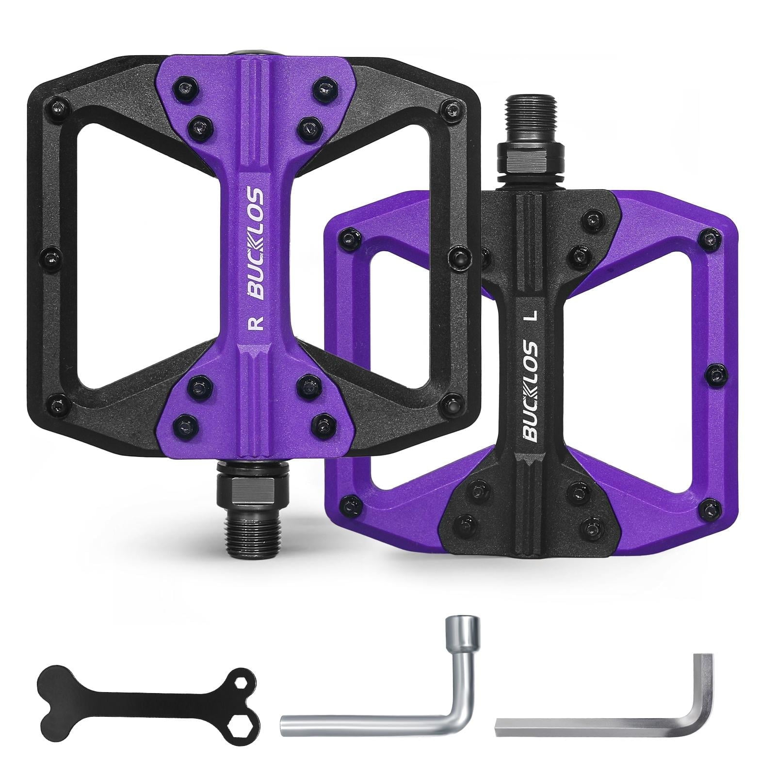 BUCKLOS Mountain Bike Pedals,MTB Flat Nylon Bicycle Pedal with Large ...