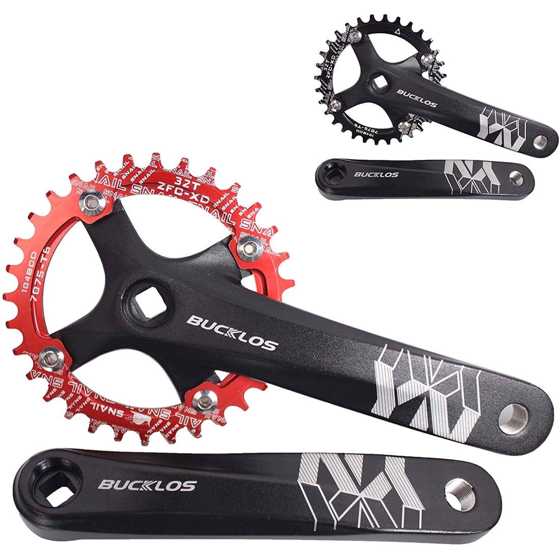 BUCKLOS Mountain Bike Square Taper Crankset, 170mm Crankset with 104 ...