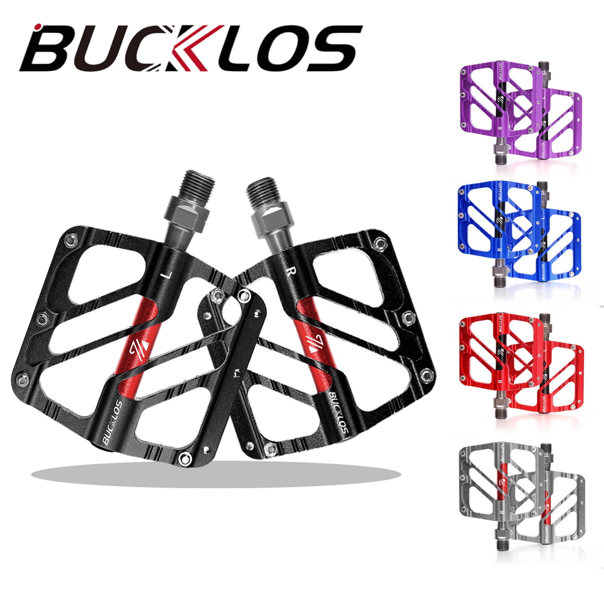 BUCKLOS Platform Pedals Flat Pedals Mountain Bike 3 Bearing Pedal 9/16" Bicycle Pedal - Walmart.com