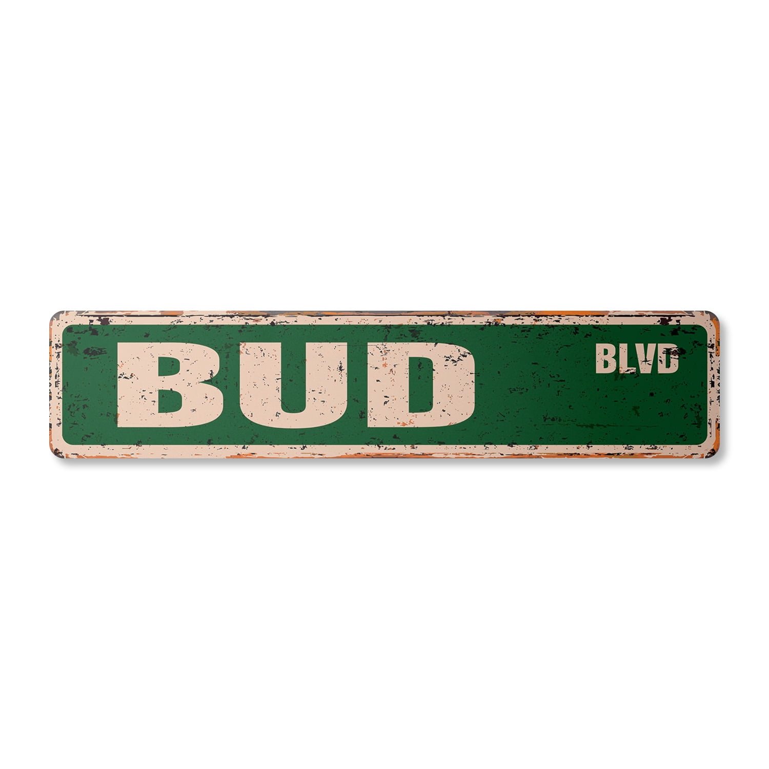 BUD Vintage Plastic Street Sign beer lover drinker green weed | Indoor ...