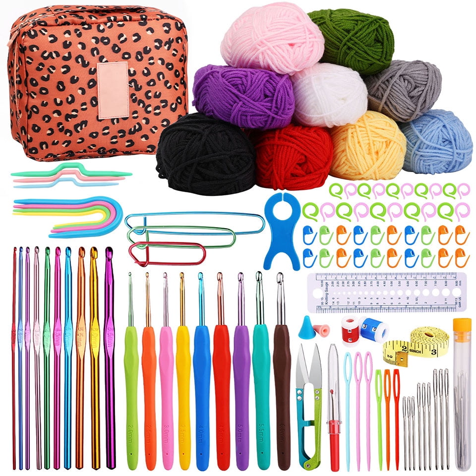 BUDDUR Crochet Knitting Kit with Crochet Needles And Cotton Thread for ...