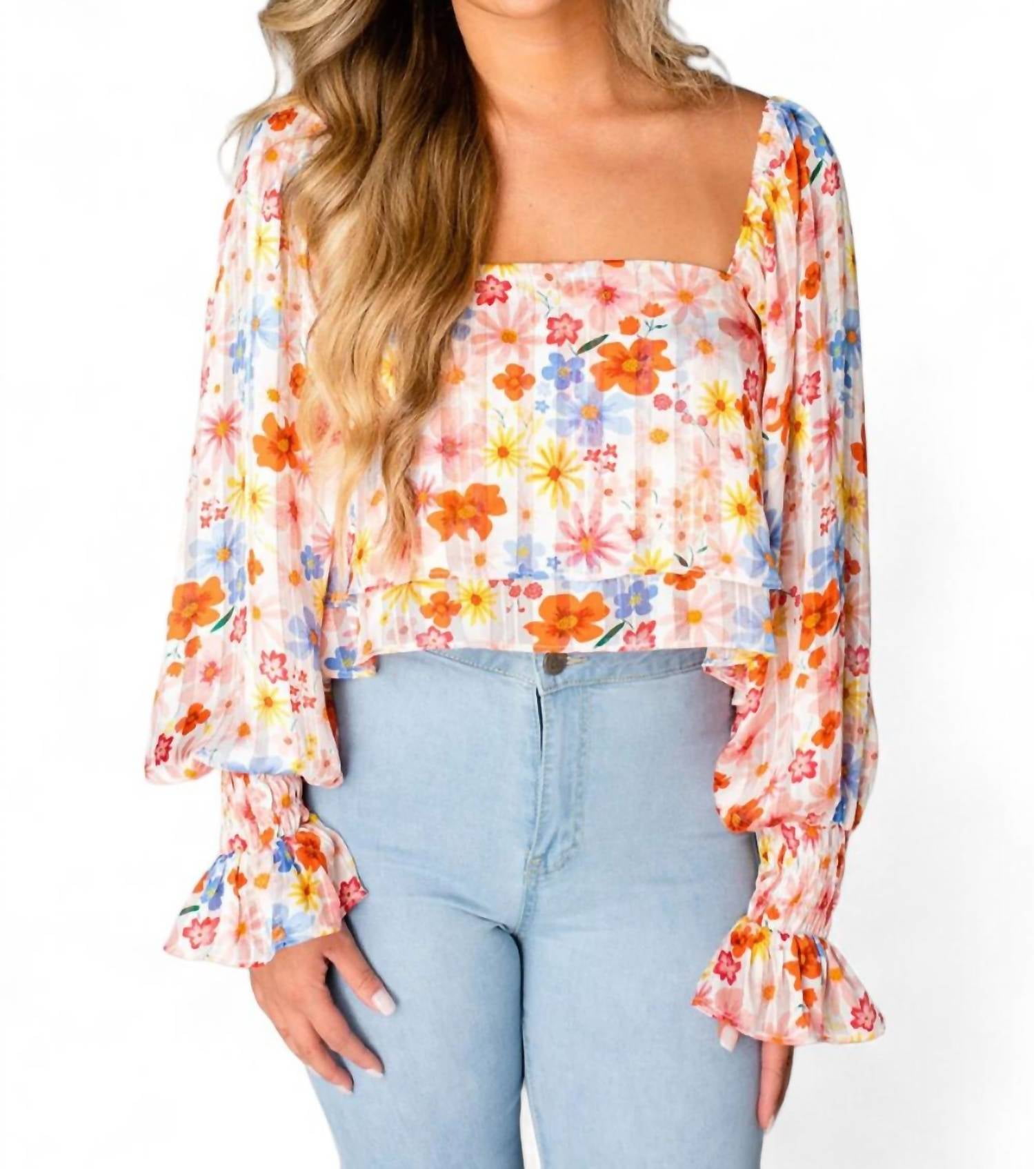 BUDDYLOVE Flora Flowy Cropped Top - Walmart.com