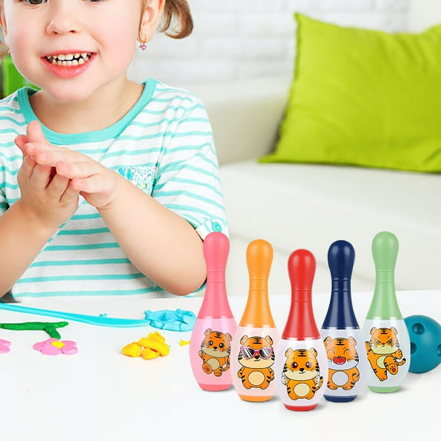 BUERCWS Cute Mini Bowling Set - 8 Pieces for Kids' Indoor and Outdoor ...