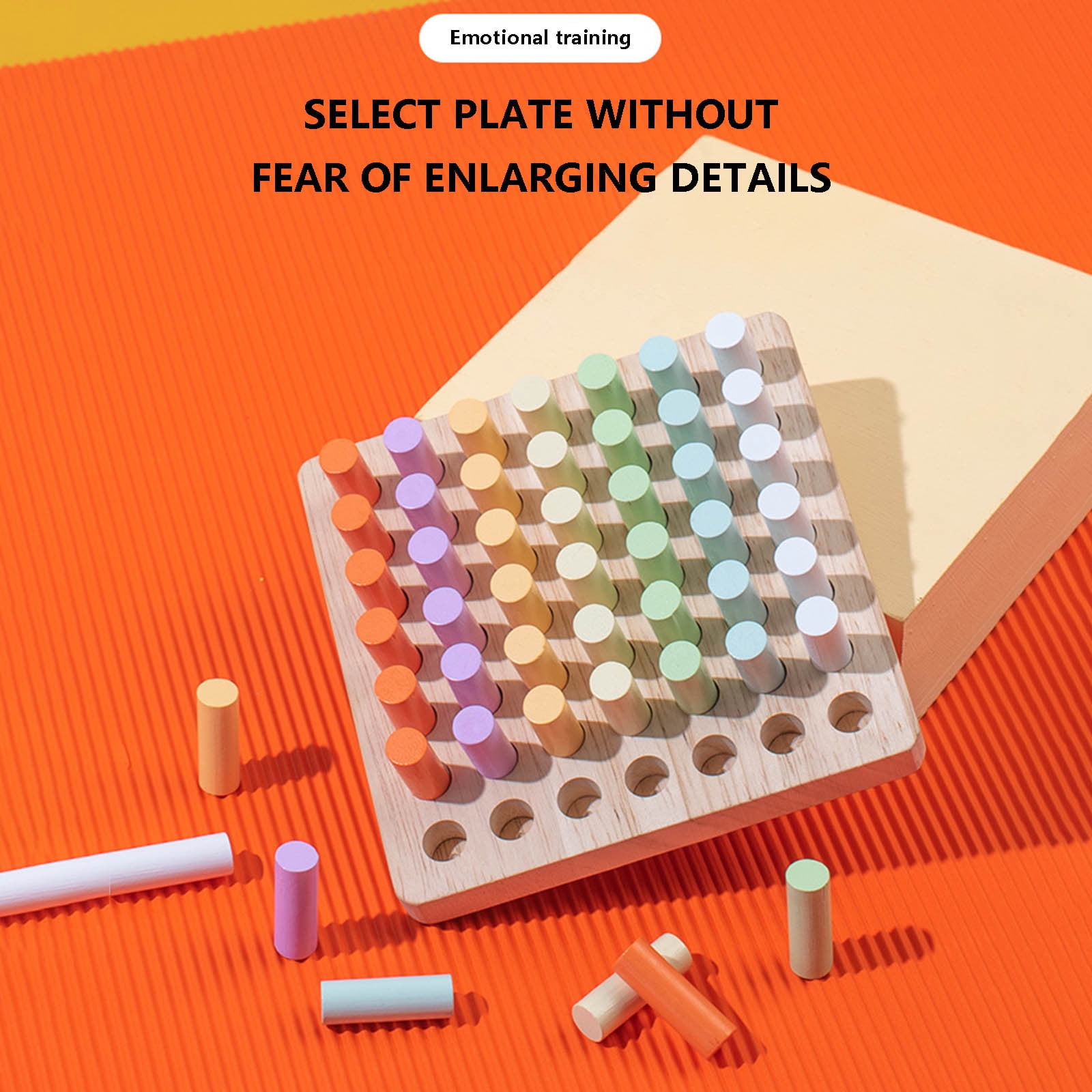 BUERCWS Mini Sensory Wood Plug Board Plug Sticks, Manual Brain Color ...