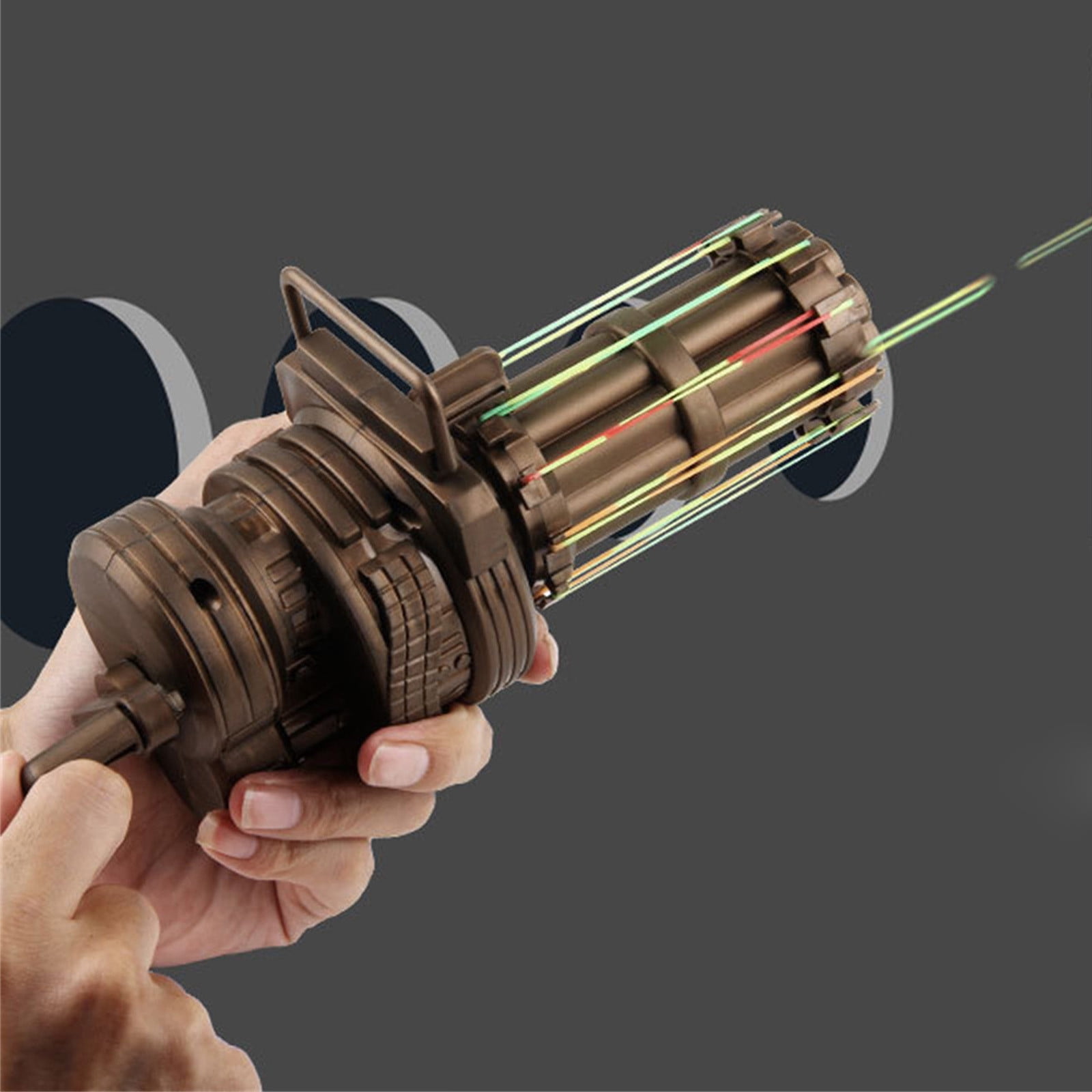 BUERCWS Rubber Ejection Toy Metalli Lusters Gatling-Models Easy Load Toy 10 Bursts Continuous ...