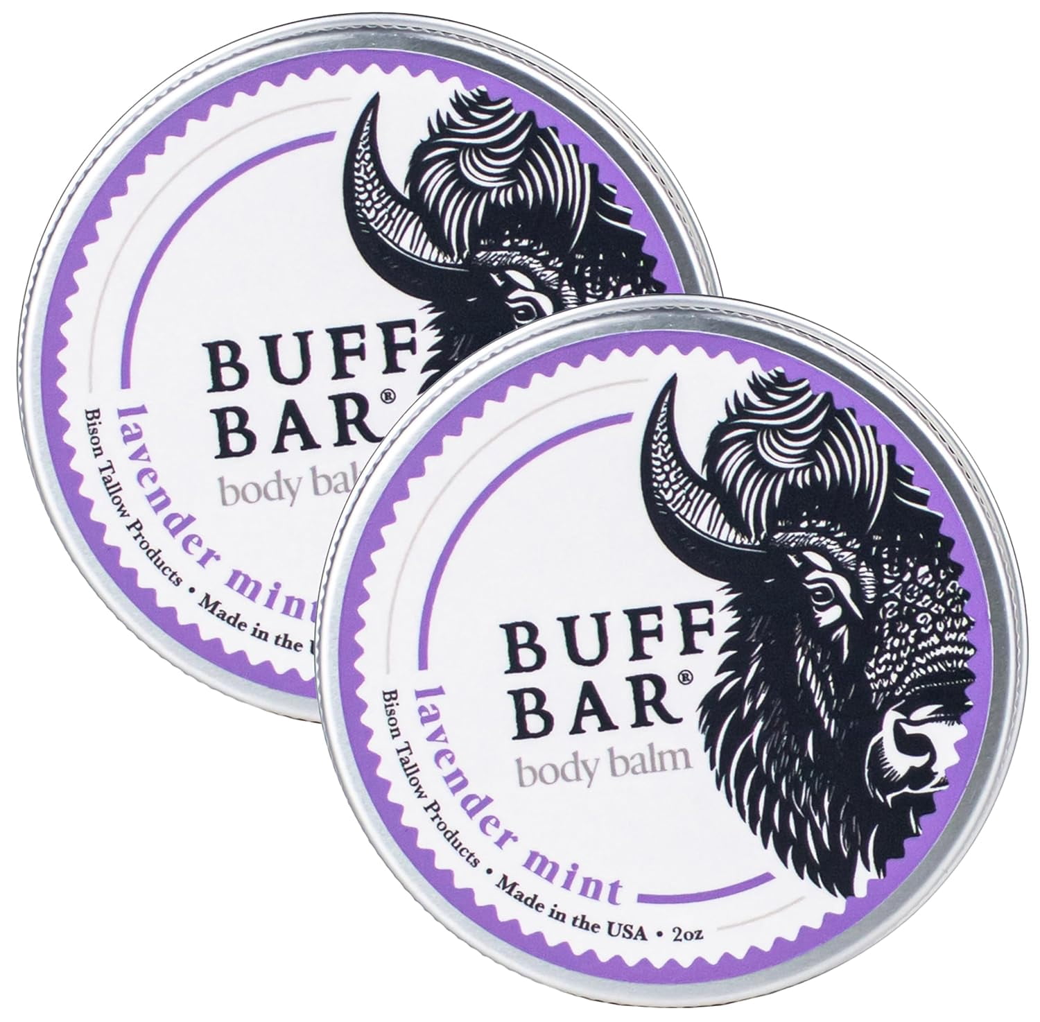 BUFF BAR Pure Bison Tallow Balm, Lavender Mint, 2 Pack - All Purpose ...