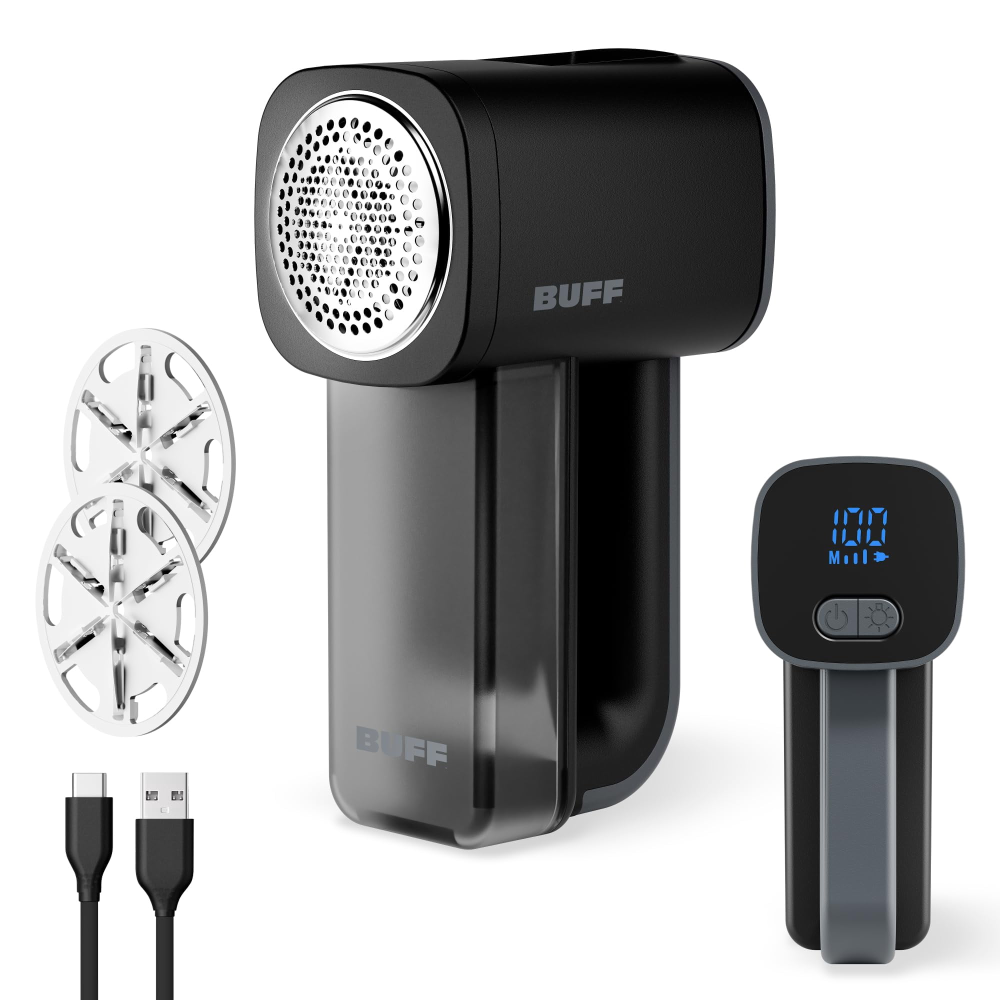 BUFF Fabric Shaver + Lint Remover, Sweater Defuzzer with 3 Motor Speeds ...