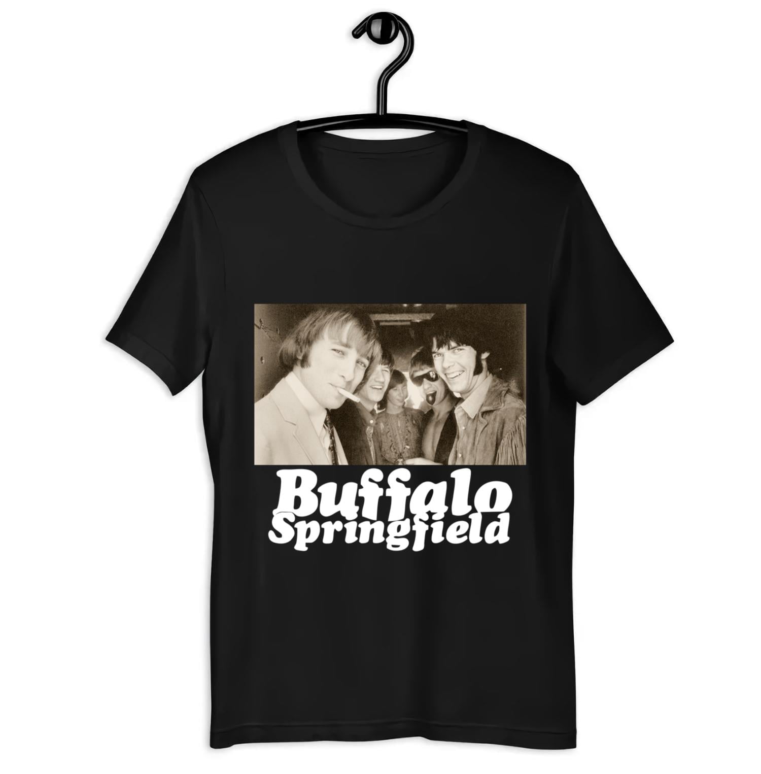 BUFFALO SPRINGFIELD 60'S ROCK GROUP T SHIRT - BLACK - 100% COTTON - NEW ...