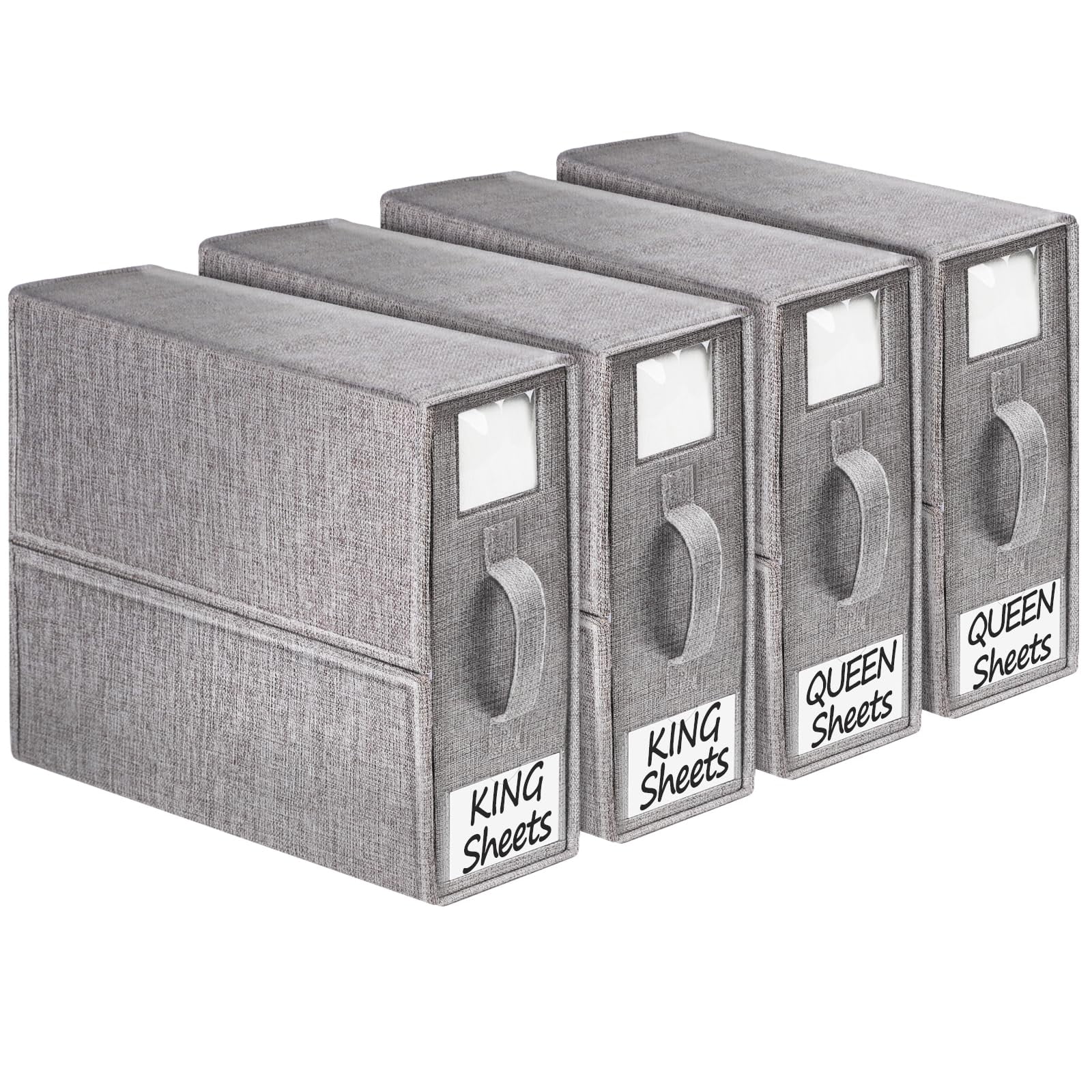 BUFOR Sheet Organizer for Linen Closet, Foldable Bed Sheet Organizers ...