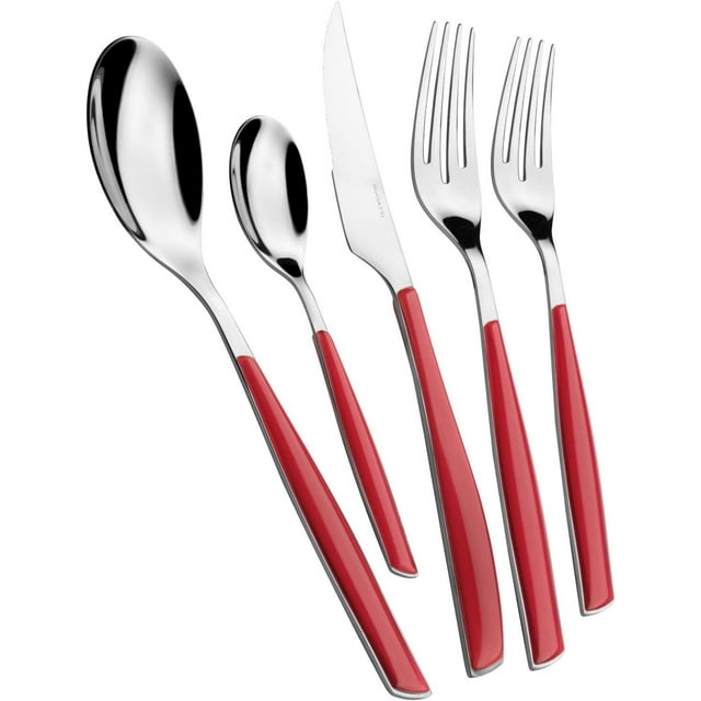 BUGATTI ITALY Glamour 5 Piece Place Setting flatware cutlery set Red ...