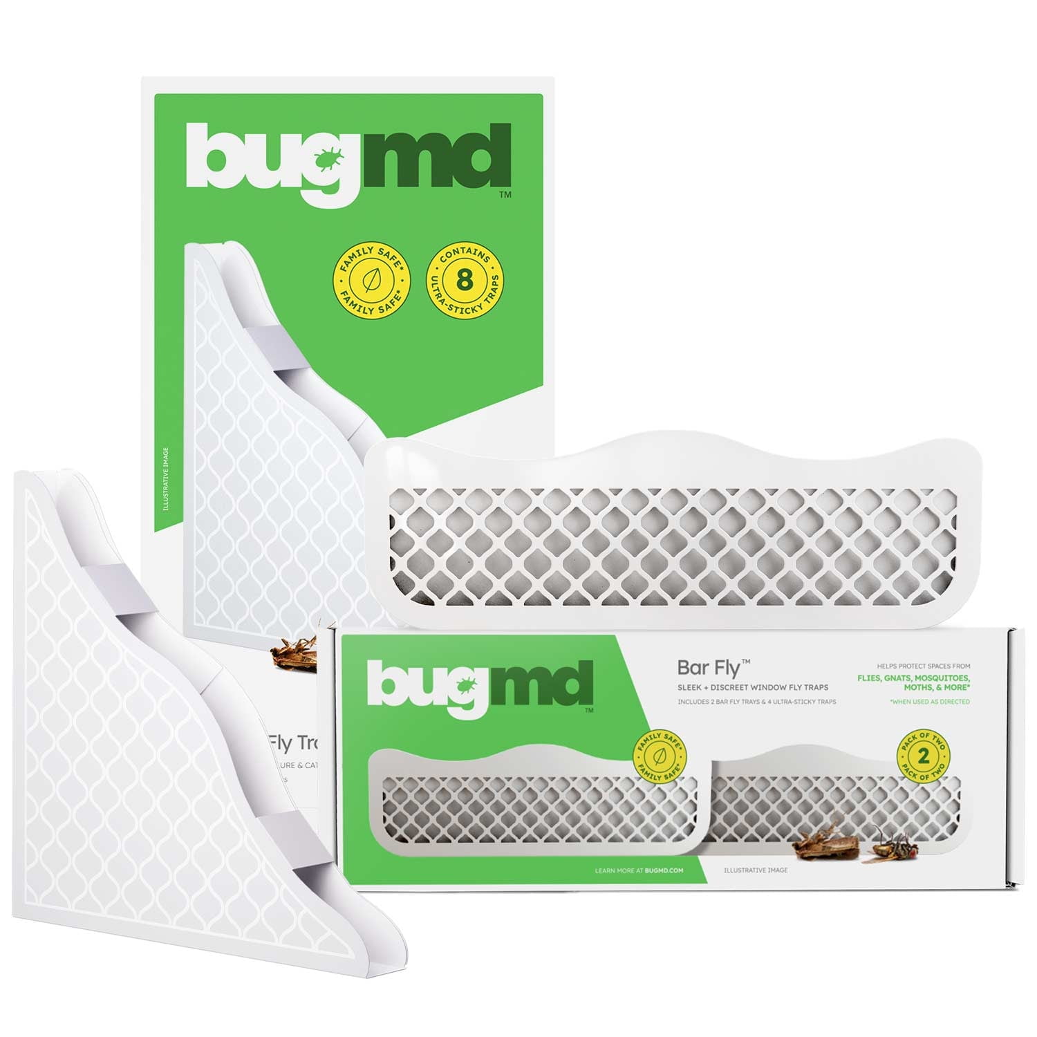 BugMD Barfly and Window Fly Trap Bundle - Window Fly Paper Trap for ...