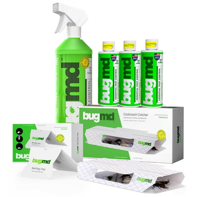 BugMD Home Pest Control Bundle: Roach Killer, Bed Bug Trap, Essential ...