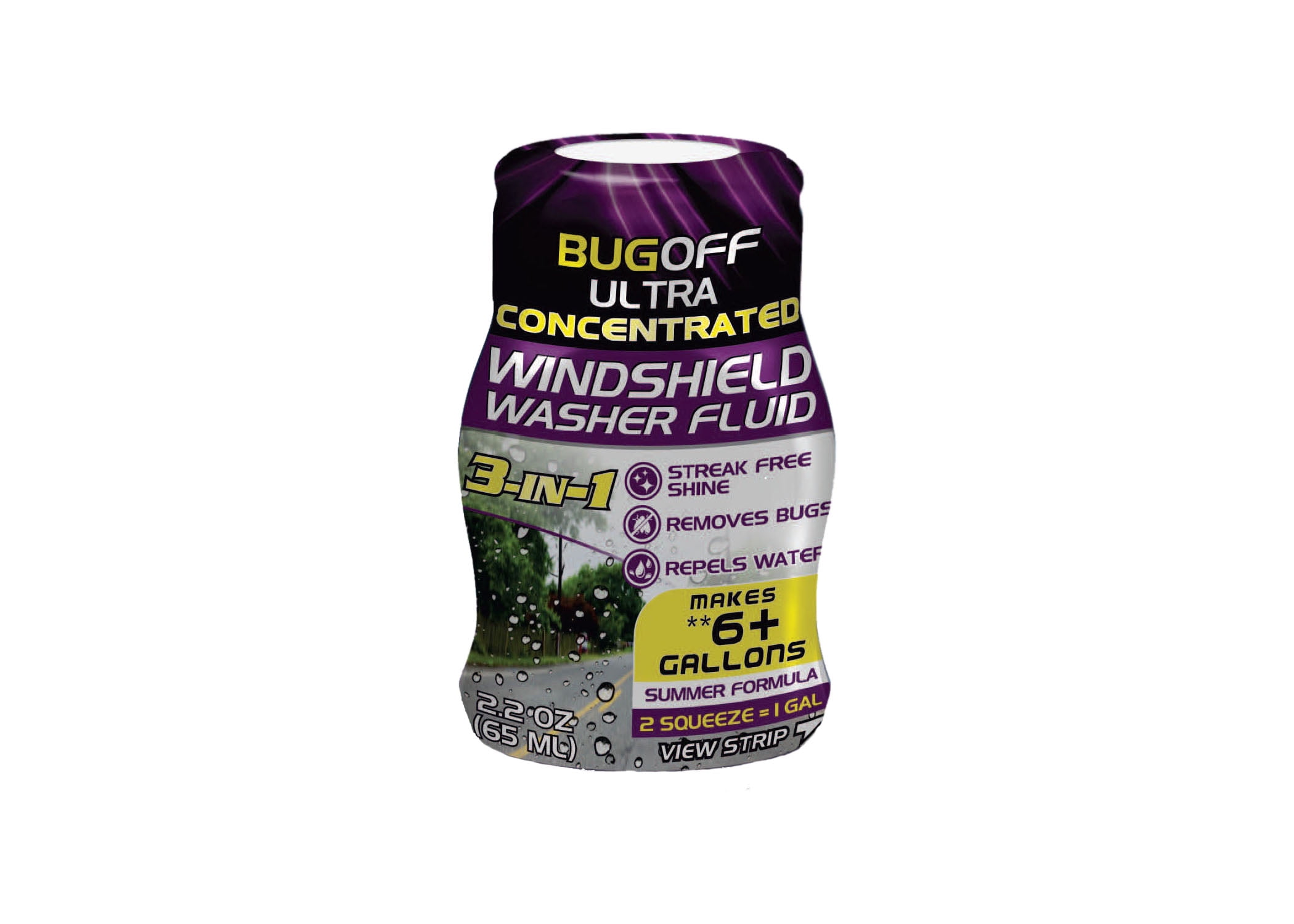 BUGOFF 3-IN-1 Ultra-Concentrated Windshield Washer Fluid with Water ...