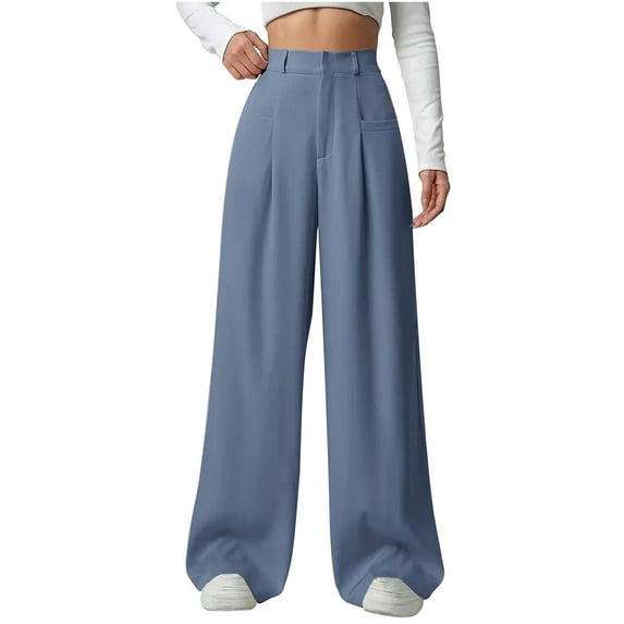 BUIGTTKLOP Business Pants for Women High Waisted Dress Pants Wide Leg ...