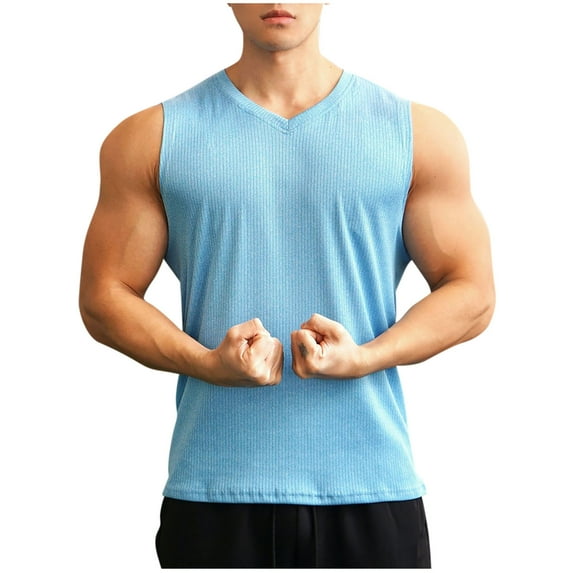 BUIGTTKLOP Men's Casual Tank Tops Knit V Neck Sleeveless T Shirts ...