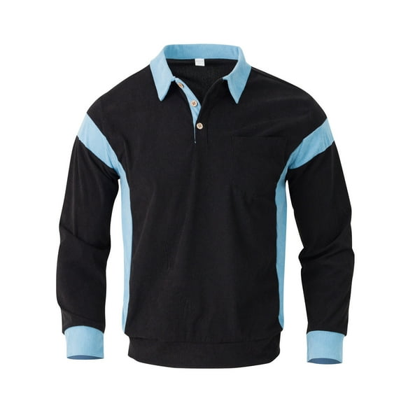 BUIGTTKLOP Mens Long Sleeve Shirt Button down Color Block Pullover ...