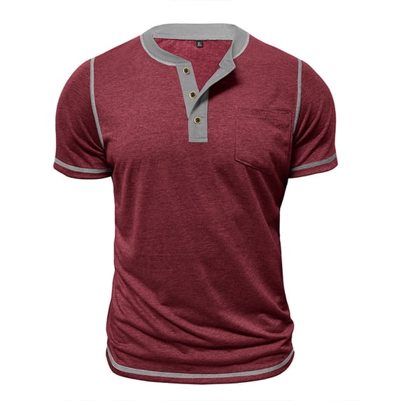 BUIGTTKLOP Mens Shirts Short Sleeve Casual Button T-Shirts Basic Tee ...