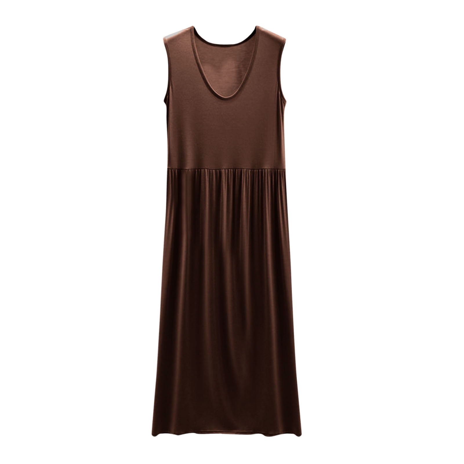 BUIGTTKLOP Nightgown for Women Sleeveless Tank Sleep Dress Full Length ...