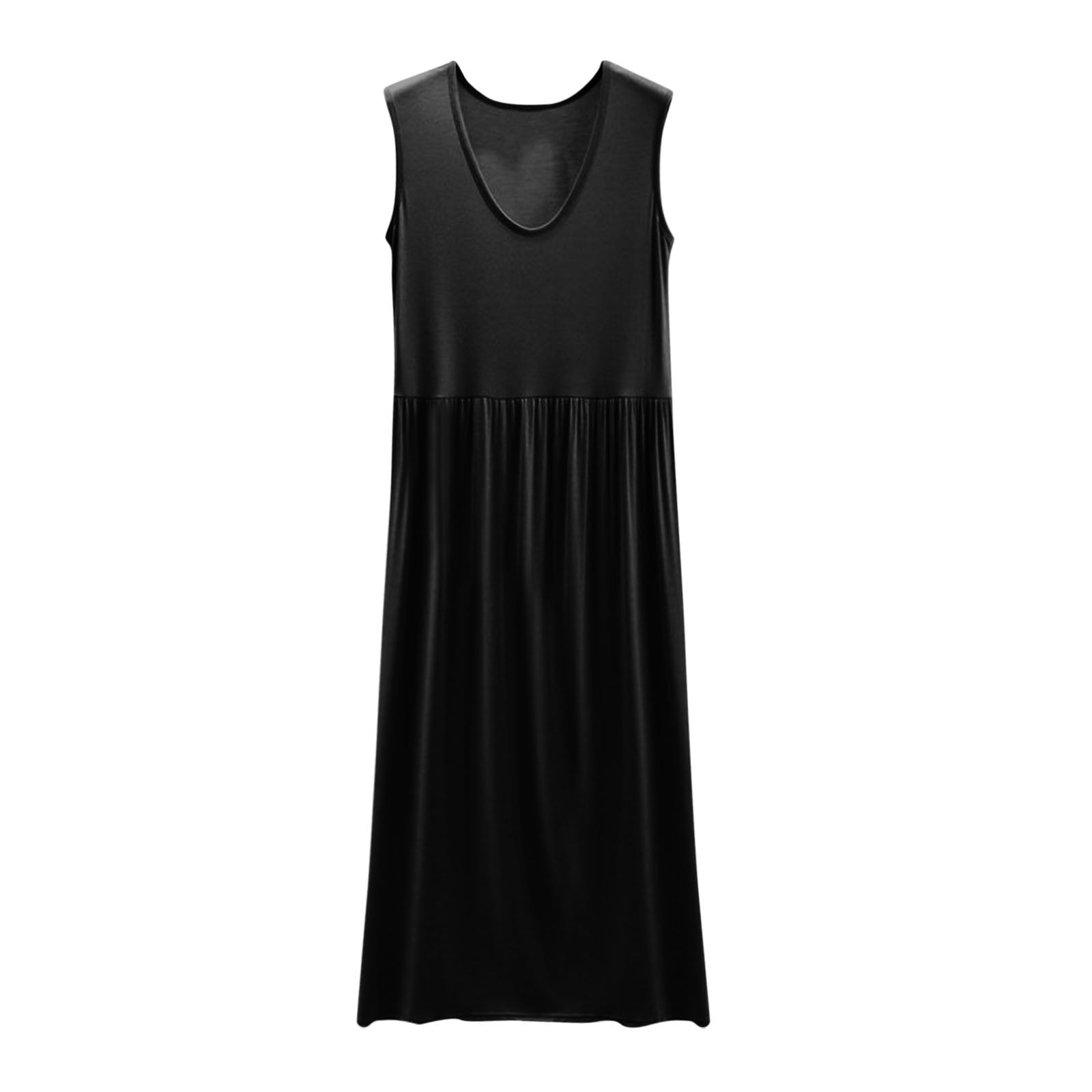 BUIGTTKLOP Nightgown for Women Sleeveless Tank Sleep Dress Full Length ...